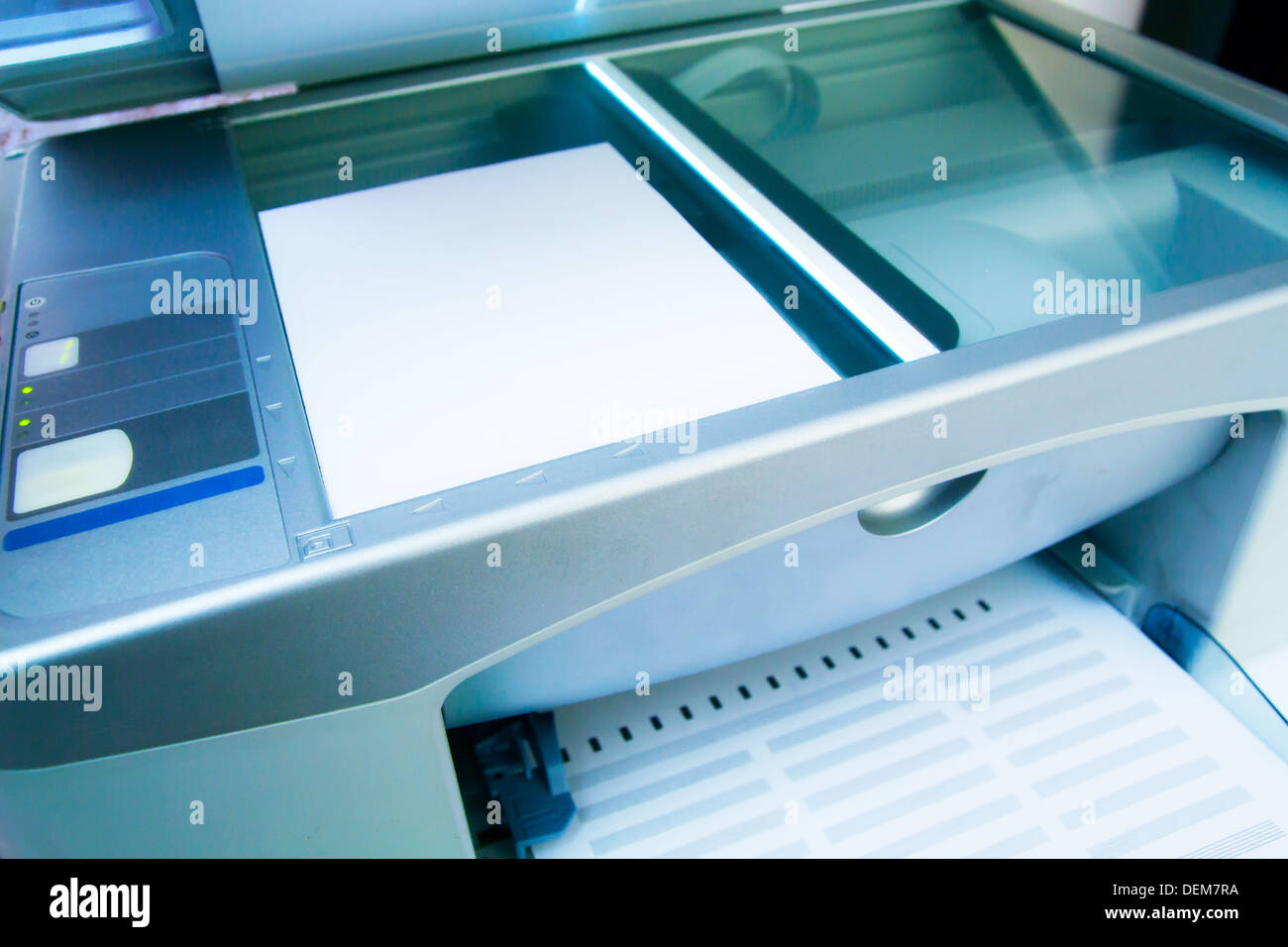 Close-up working printer scanner copier device Stock Photo - Alamy