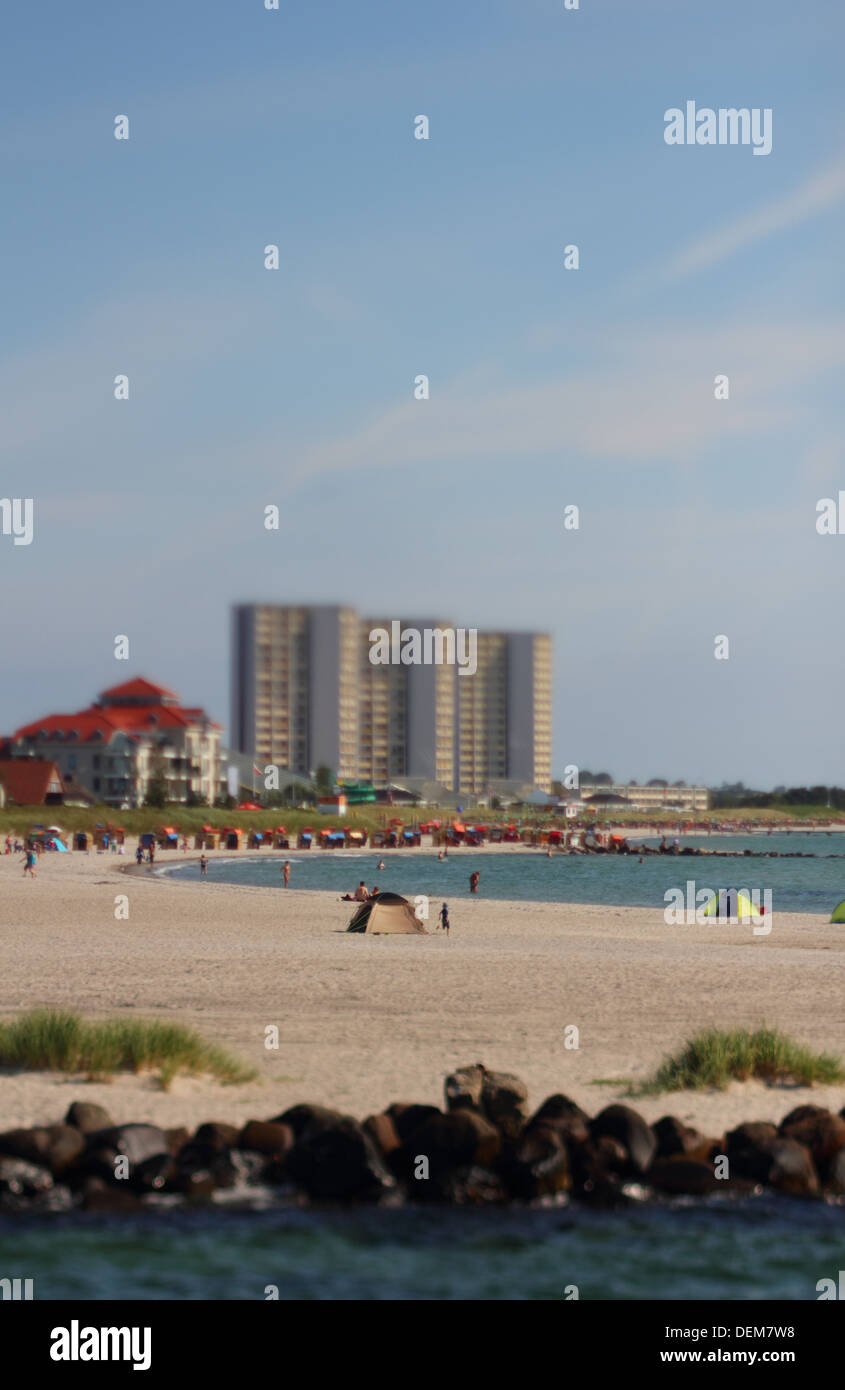 Fehmarn South beach, tilt effect Stock Photo - Alamy