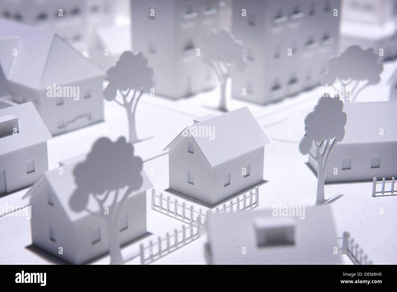 Plastic White Model Houses Stock Photo - Alamy