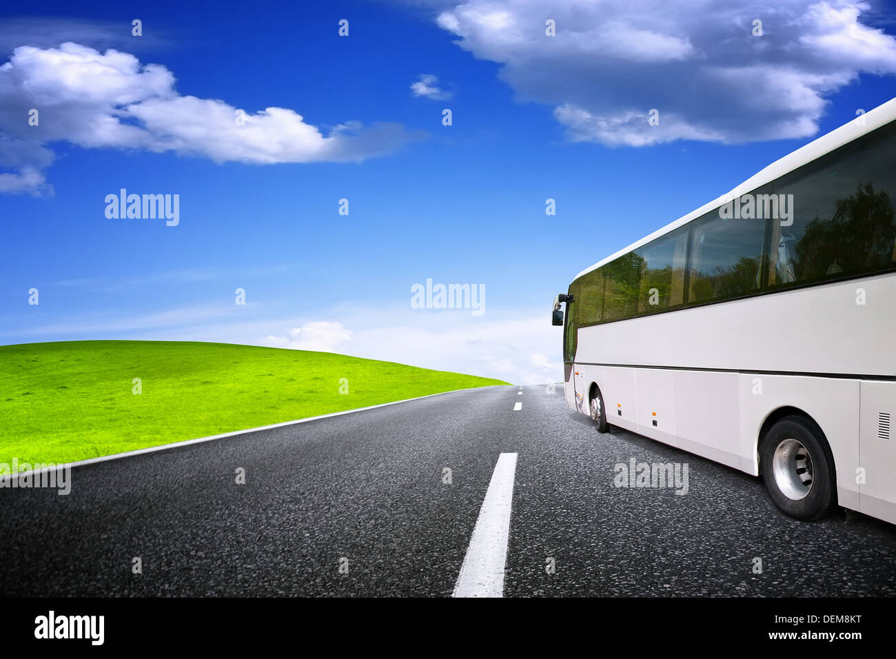 Tourist bus traveling Stock Photo - Alamy