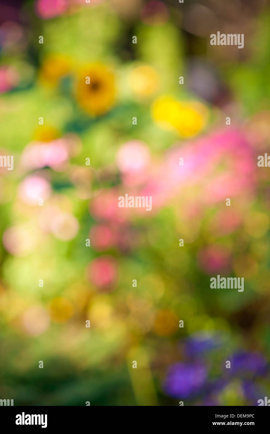 Abstract blurred out of focus background with flower garden Stock Photo ...