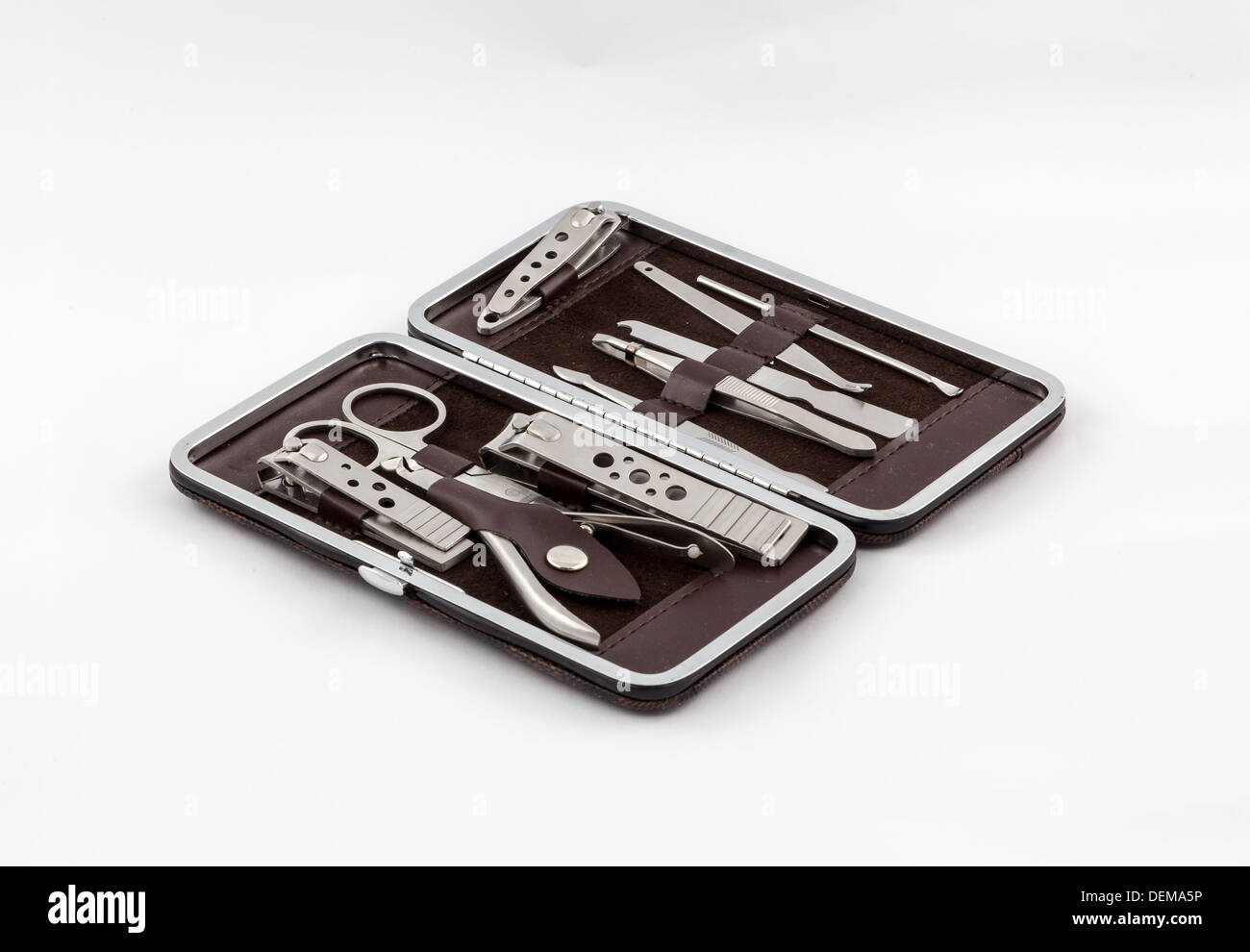 Clippers set in brown box Stock Photo - Alamy