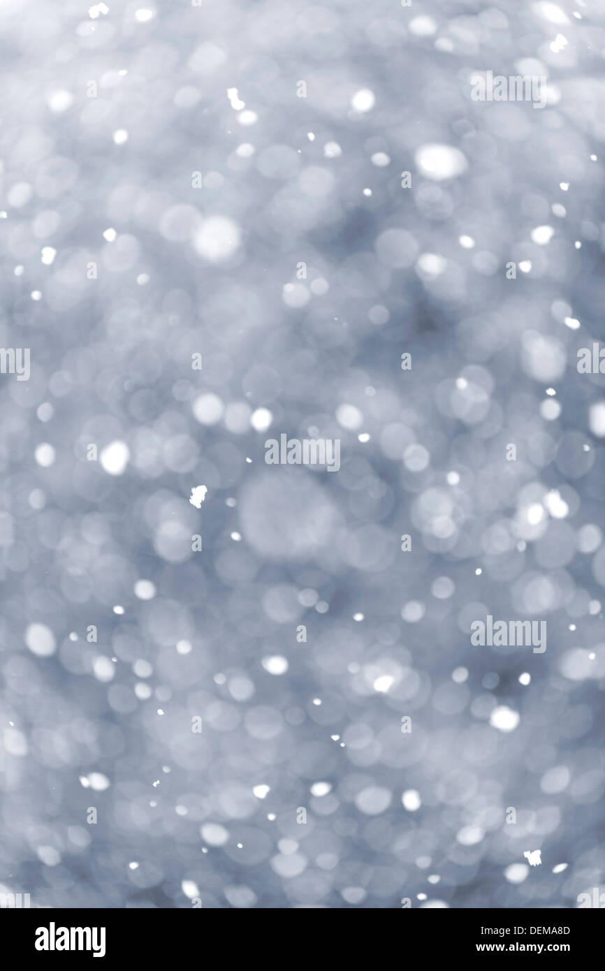 Background of snow flurry falling in winter with some motion blur Stock ...