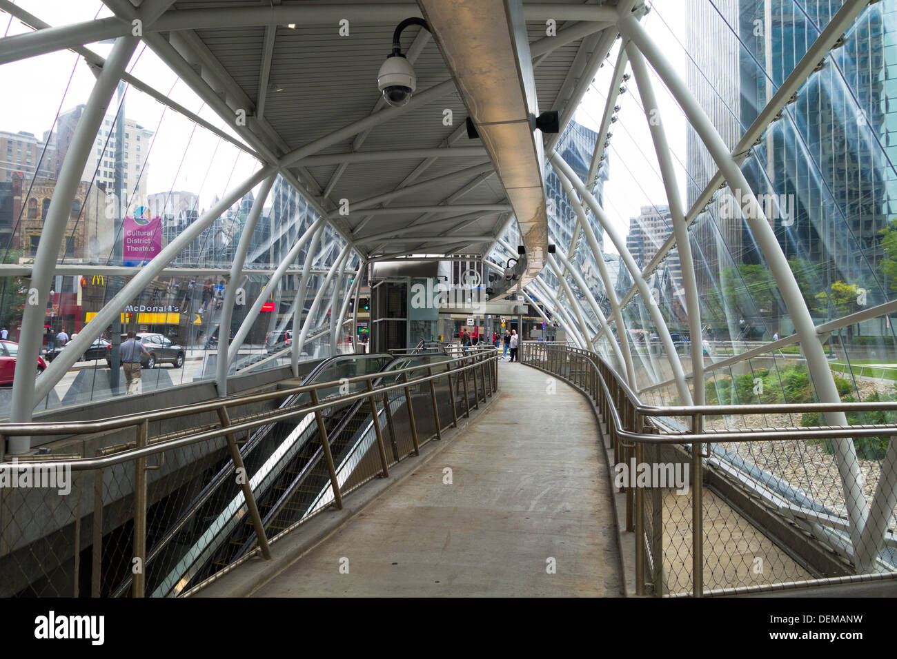 Glass and arched mass transit station, Gateway Center, downtown ...