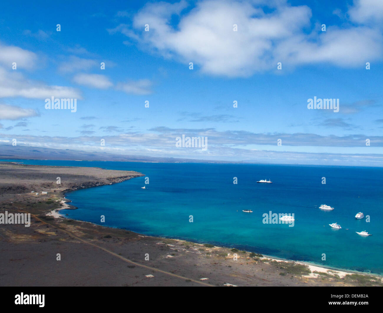 Sept. 14, 2013 - Baltra Island, Galapagos Island, Ecuador - Boats sit ...