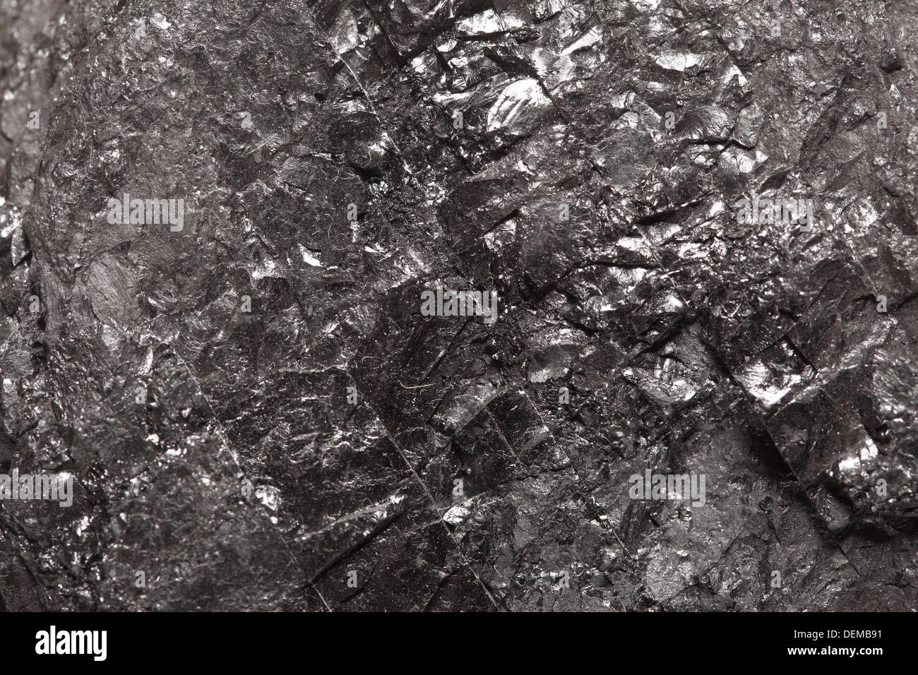 Black hard bituminous coal, carbon nugget closeup macro texture ...