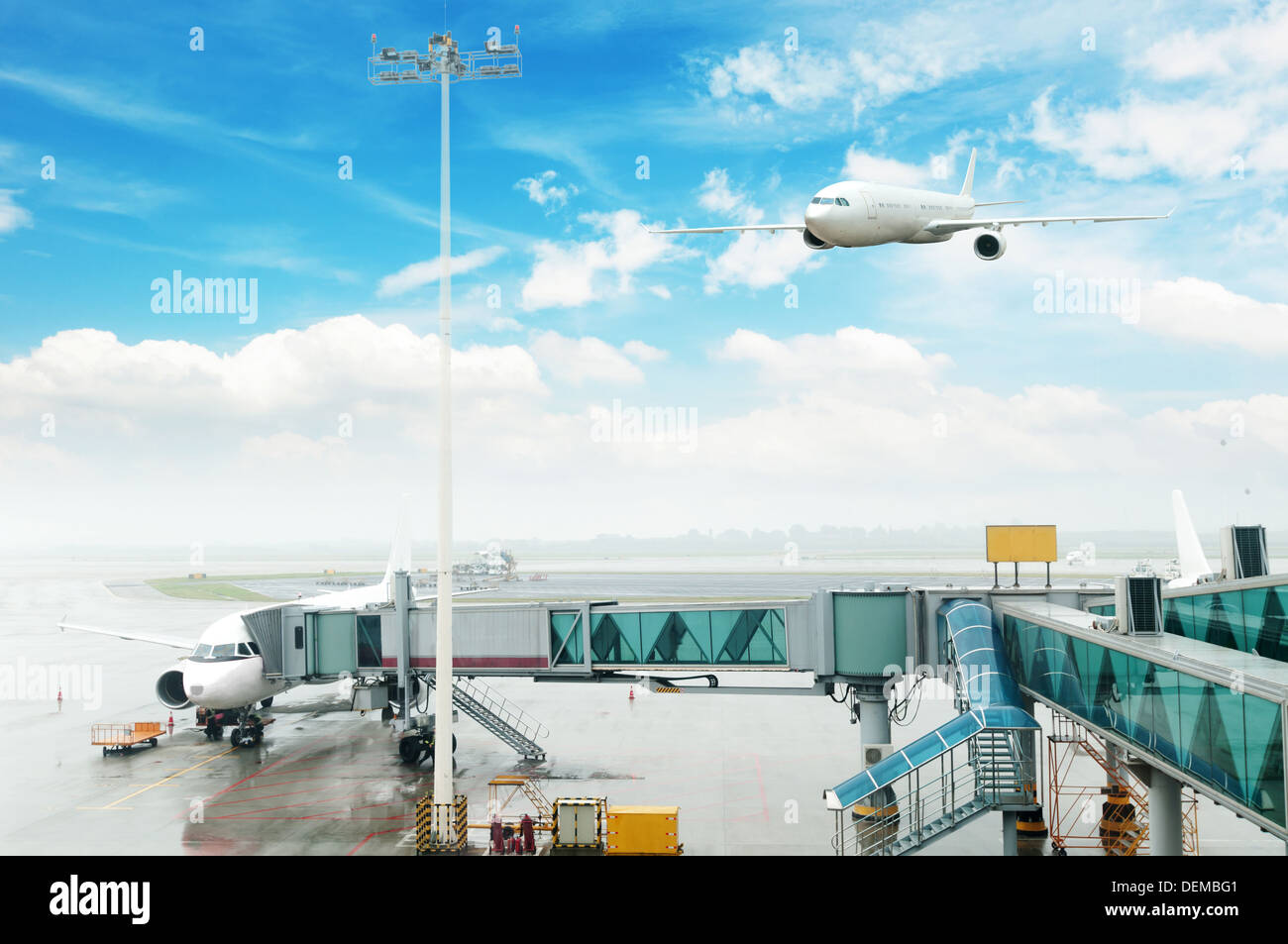 The plane at the airport on loading Stock Photo - Alamy