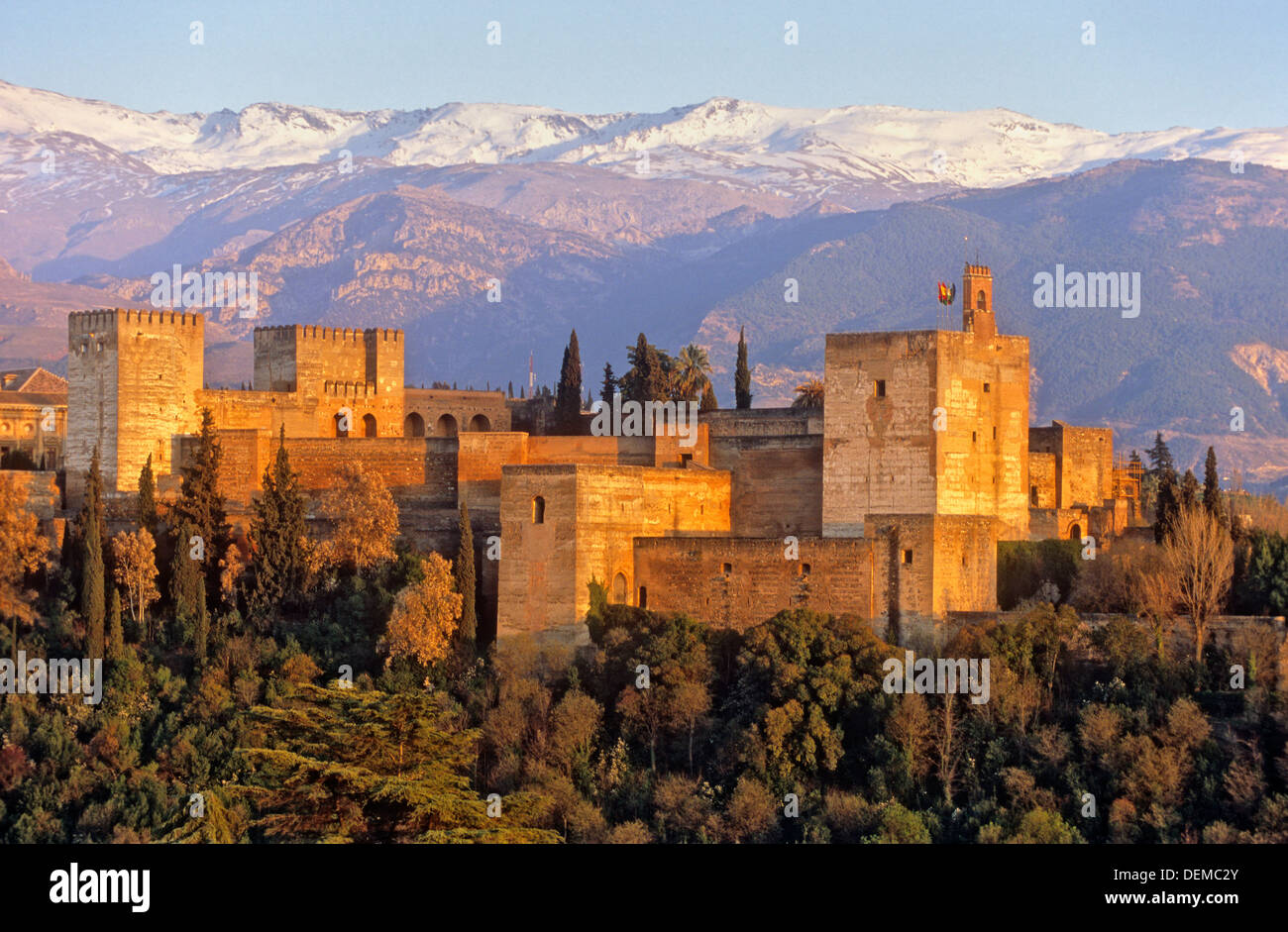 Sierra nevada and la alhambra at sunset hi-res stock photography and ...