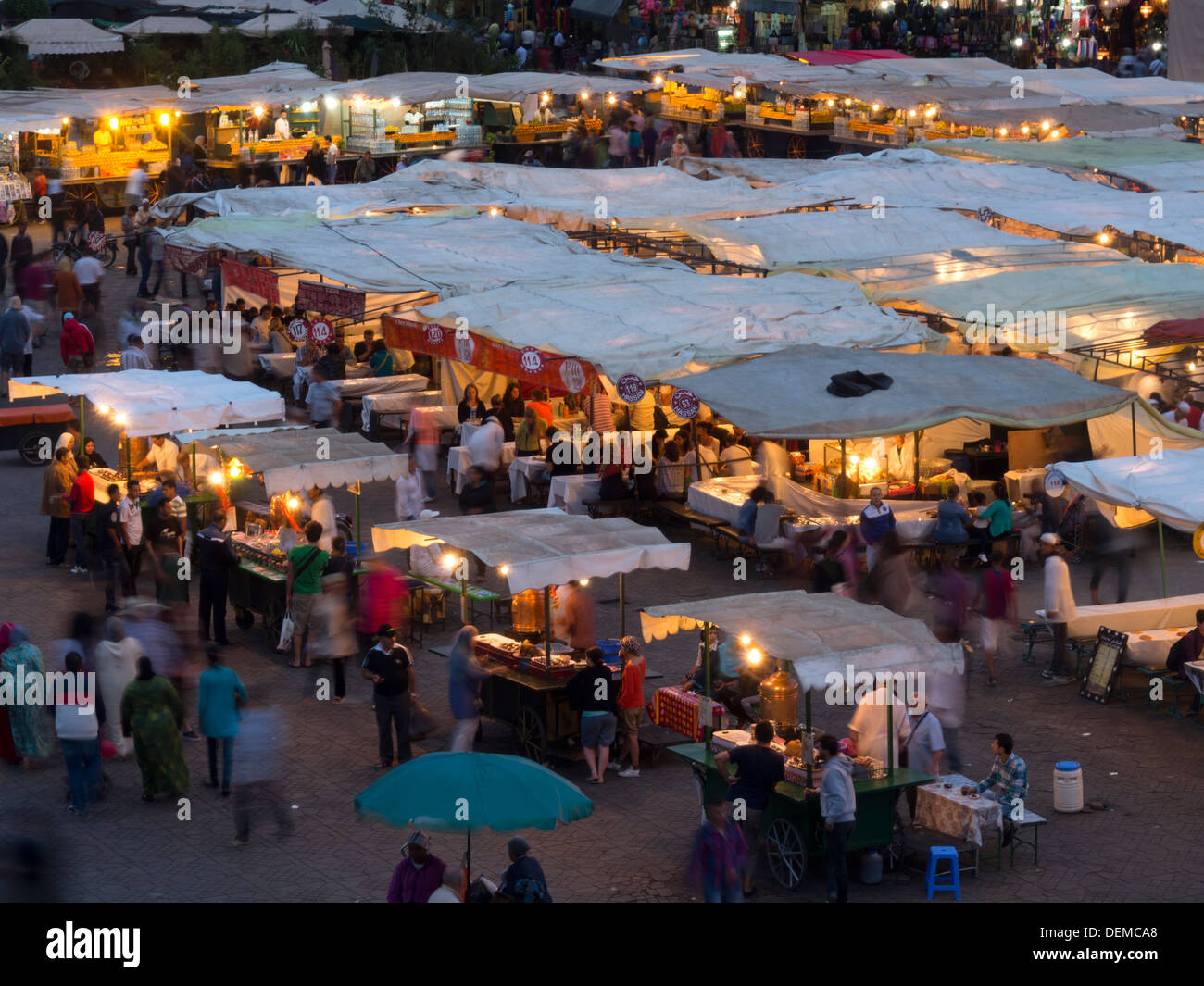 Food courts at Djemma el Fna square, Marrakech, Morocco Stock Photo - Alamy