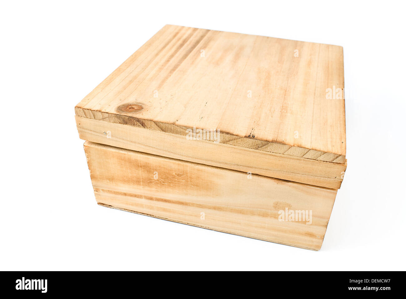 Wooden box isolated on white Stock Photo - Alamy