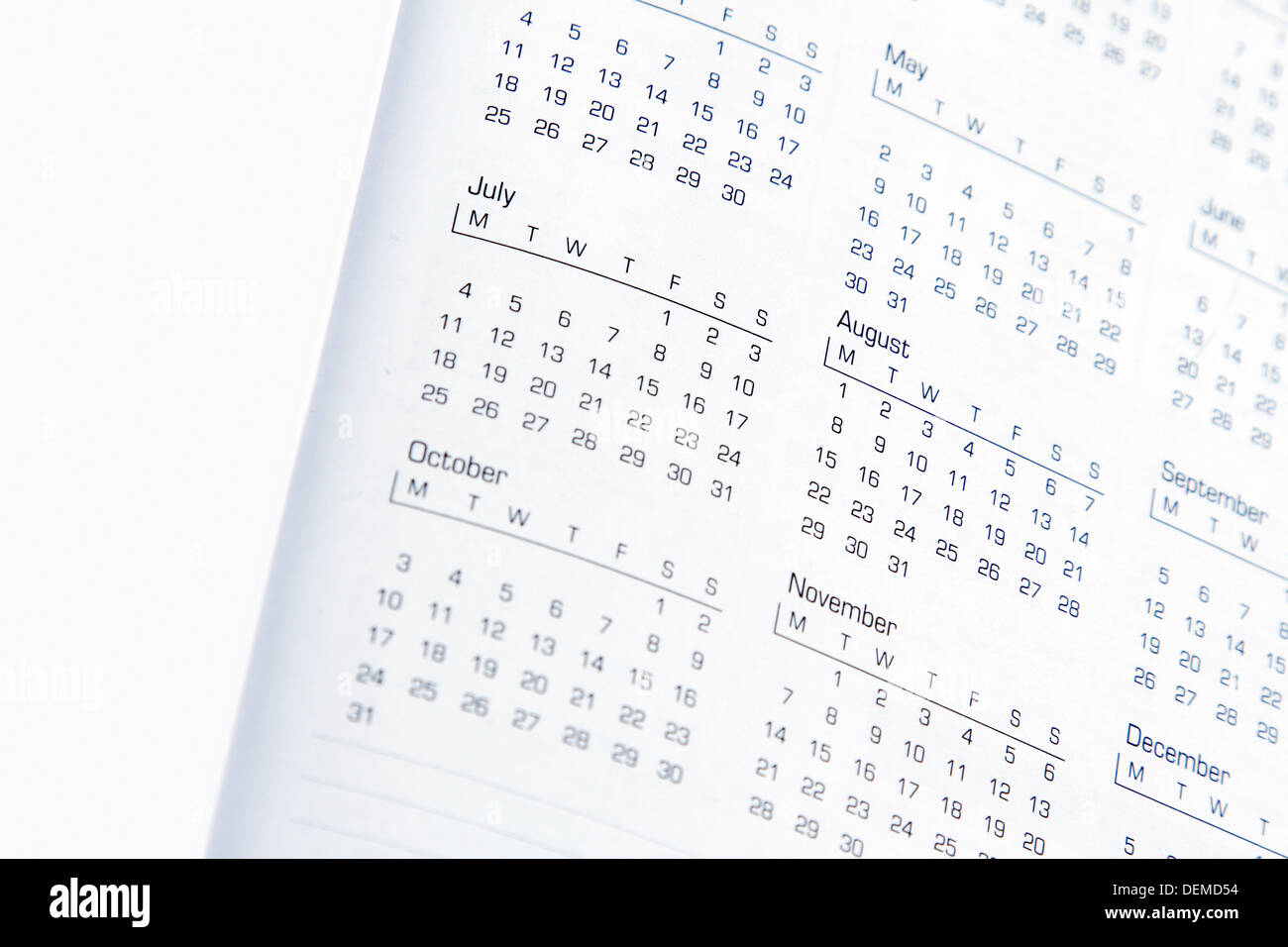 Yearly calendar hi-res stock photography and images - Alamy