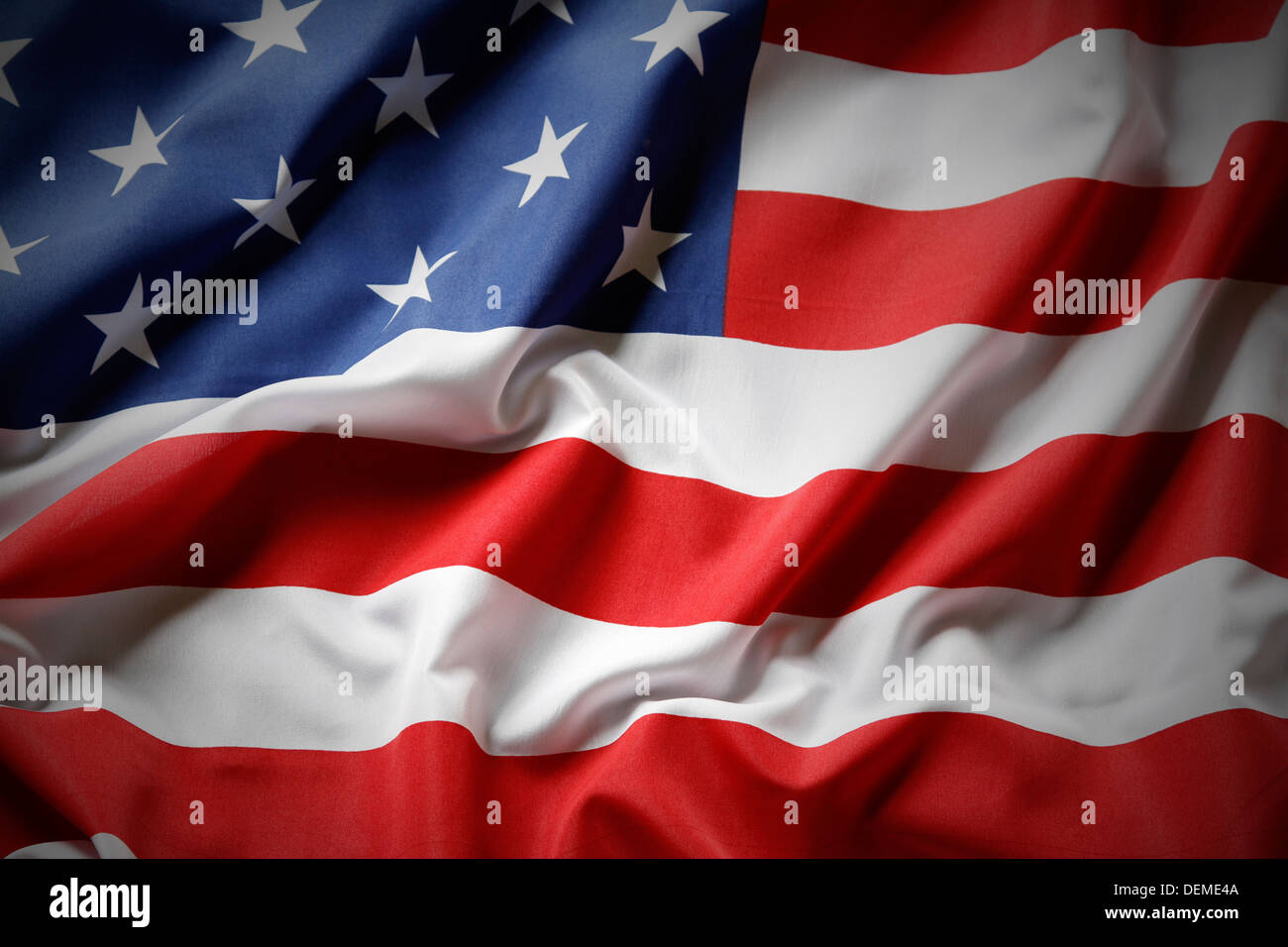 Closeup of ruffled American flag Stock Photo - Alamy