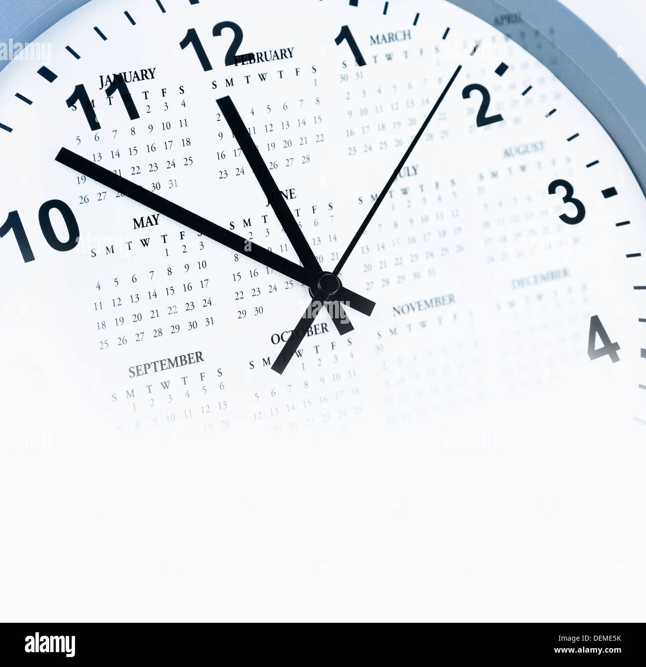 Clock face and calendar composite Stock Photo - Alamy