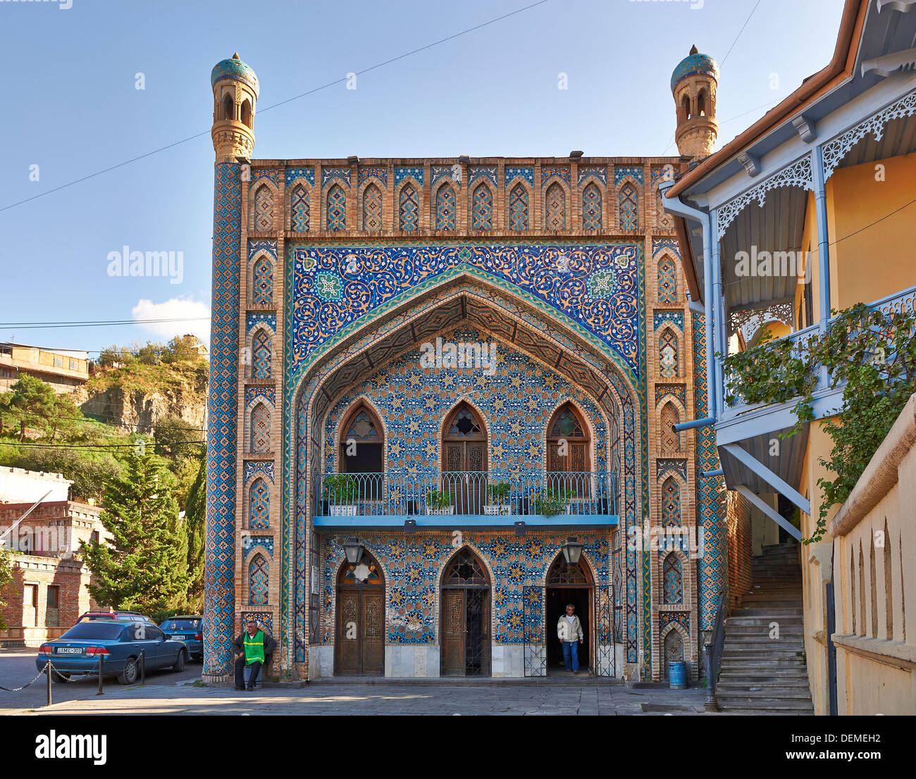 Orbeliani Bathhouse, tiles facade, islamic styled Sulfur Baths, Tbilisi ...