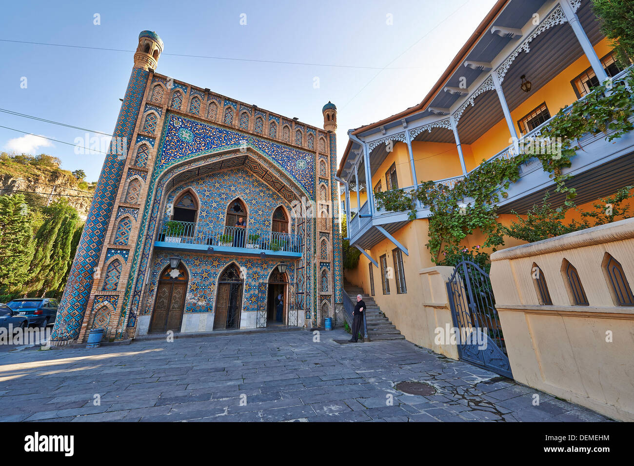 Orbeliani Bathhouse, tiles facade, islamic styled Sulfur Baths, Tbilisi ...