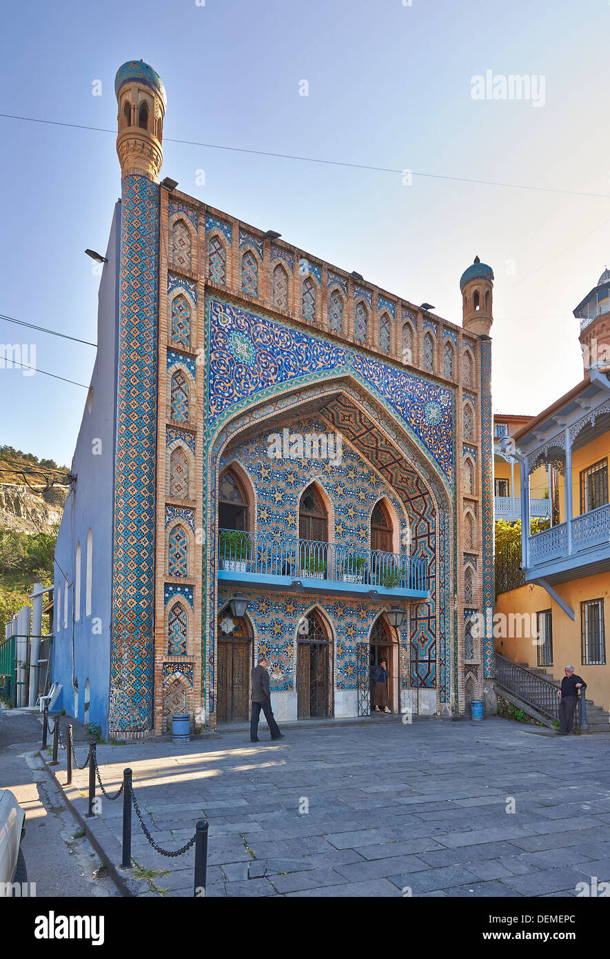 Orbeliani Bathhouse, tiles facade, islamic styled Sulfur Baths, Tbilisi ...