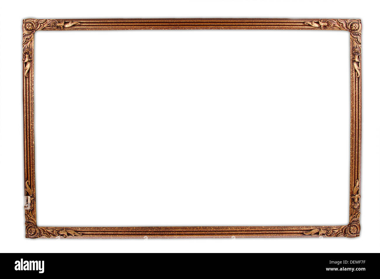 Old picture frame on plain background Stock Photo - Alamy