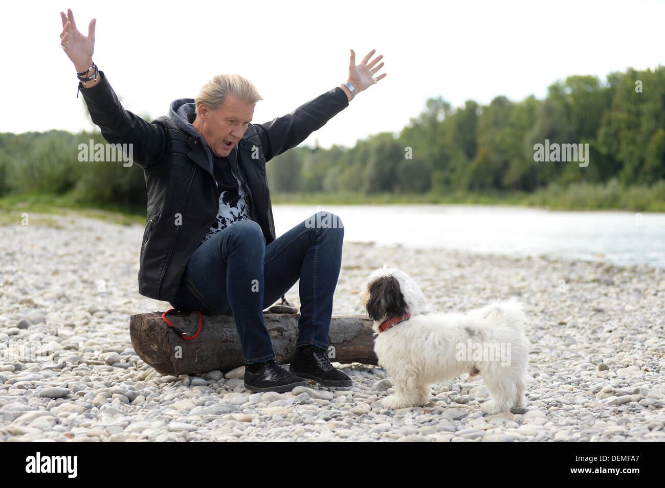 EXCLUSIVE - Irish musician Johnny Logan poses for the camera with his ...