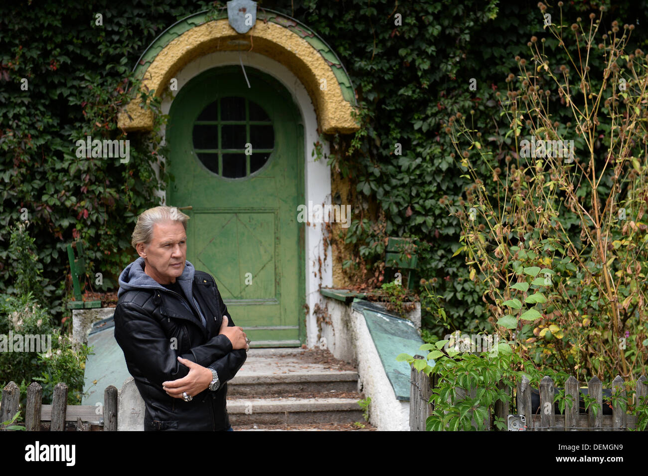 EXCLUSIVE - Irish musician Johnny Logan poses for the camera in front ...