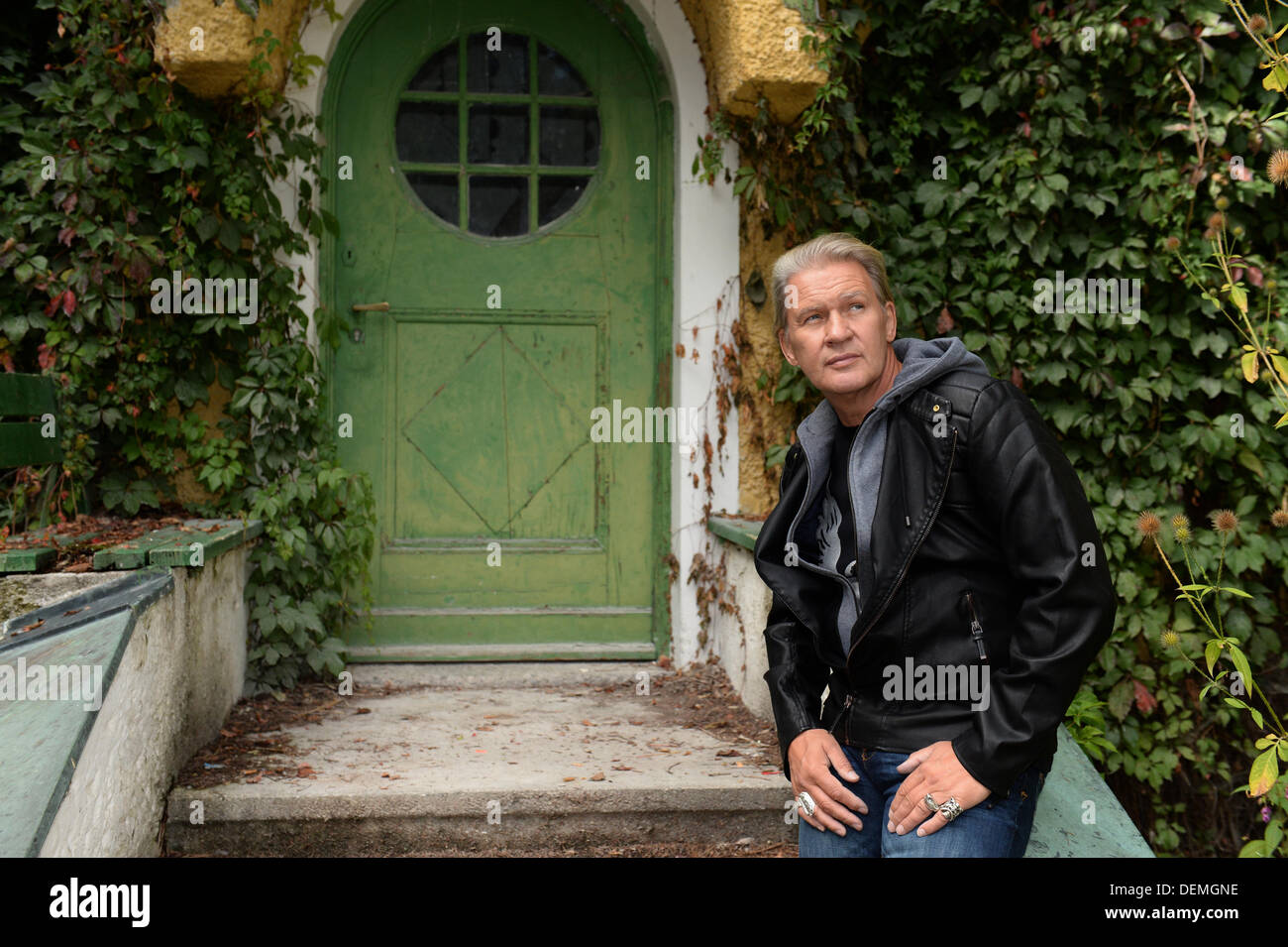 EXCLUSIVE - Irish musician Johnny Logan poses for the camera in front ...