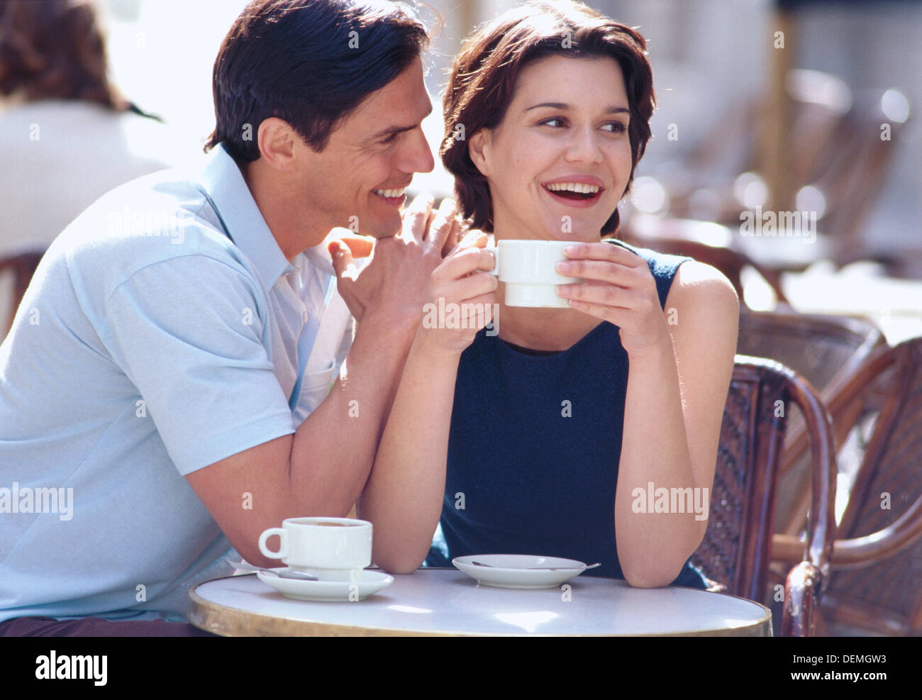 Couple at cafe Stock Photo - Alamy