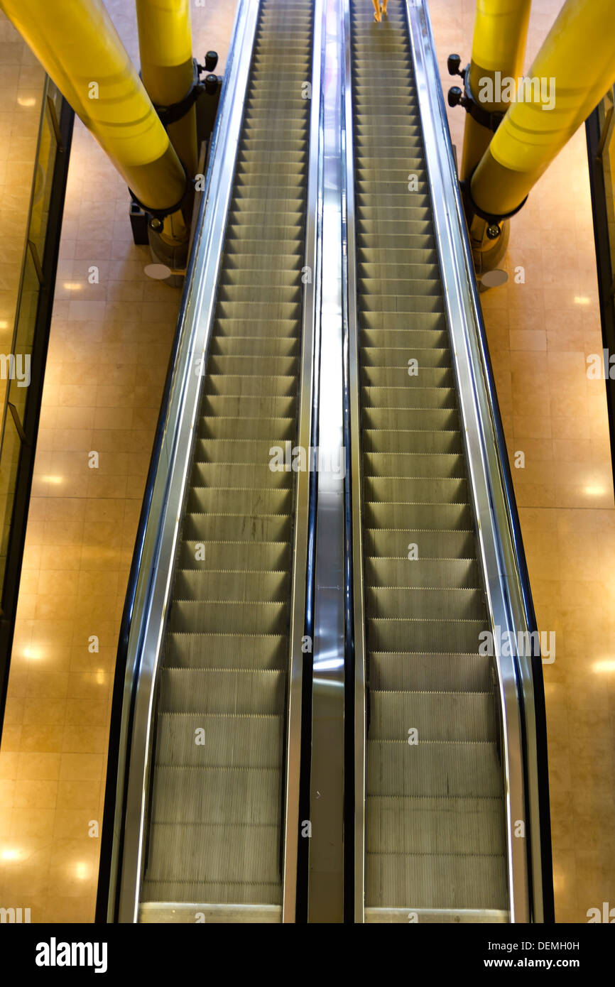 Escalators in an big building Stock Photo - Alamy