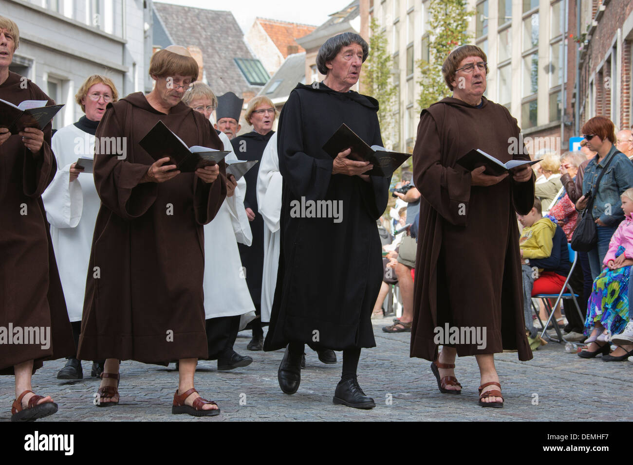 Monks marching in the parade Stock Photo - Alamy