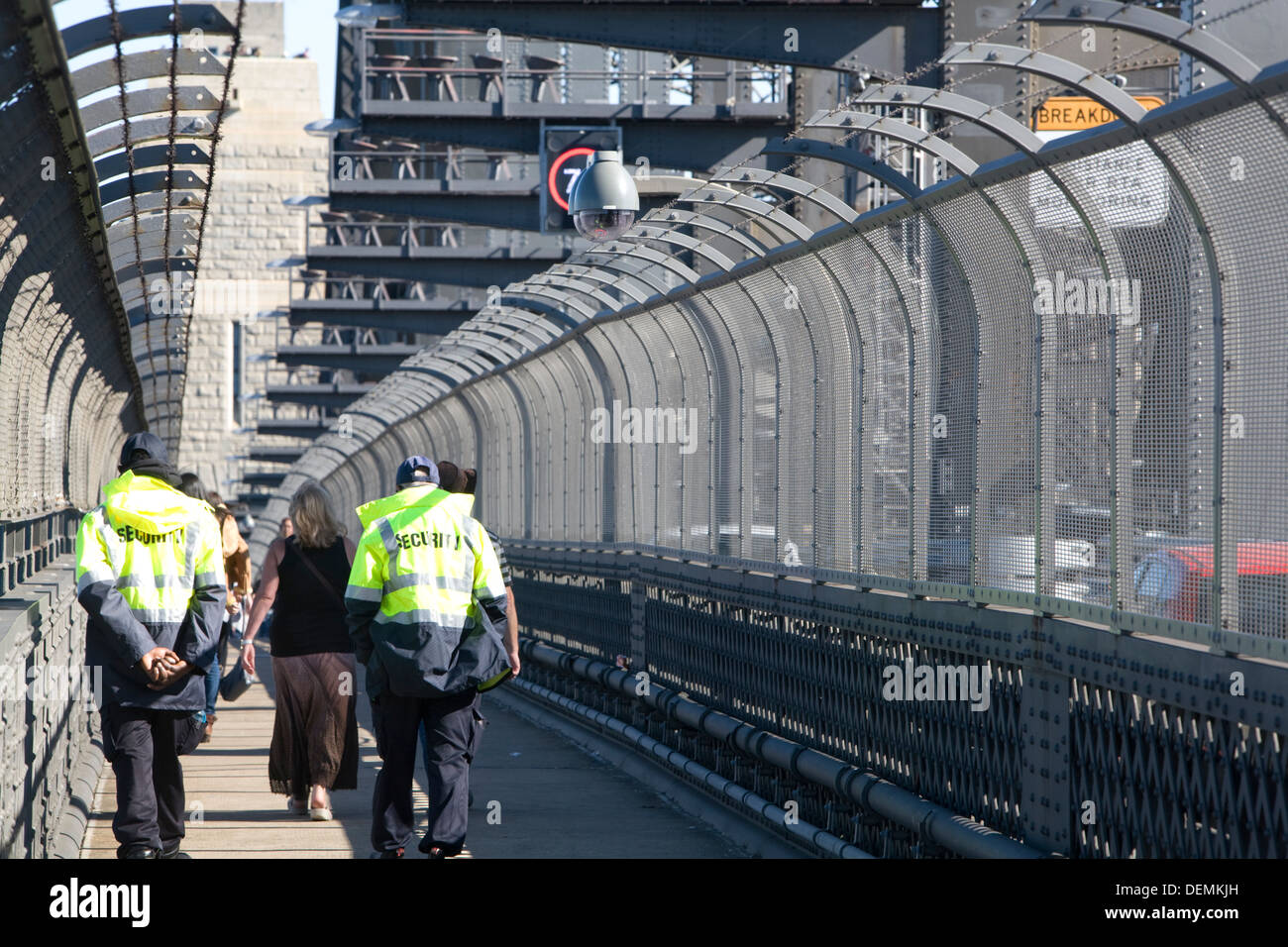 Security personnel patrol on sydney harbour bridge,Sydney,Australia ...