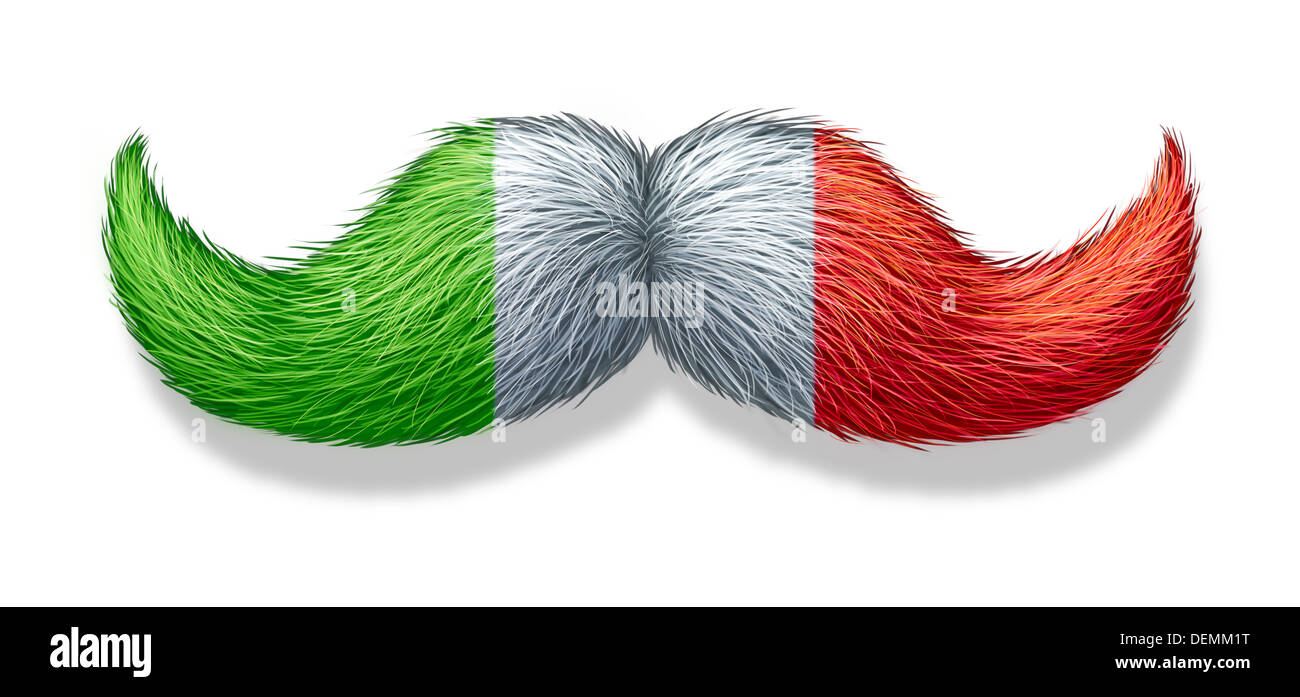 Italian mustache symbol with the flag of Italy as an icon of a European ...