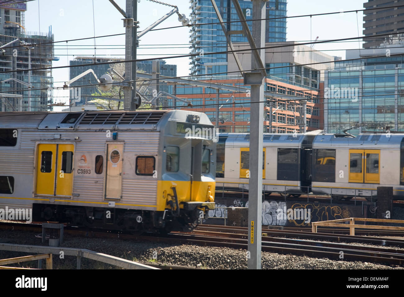 sydney train approaching central station in sydney city centre Stock ...