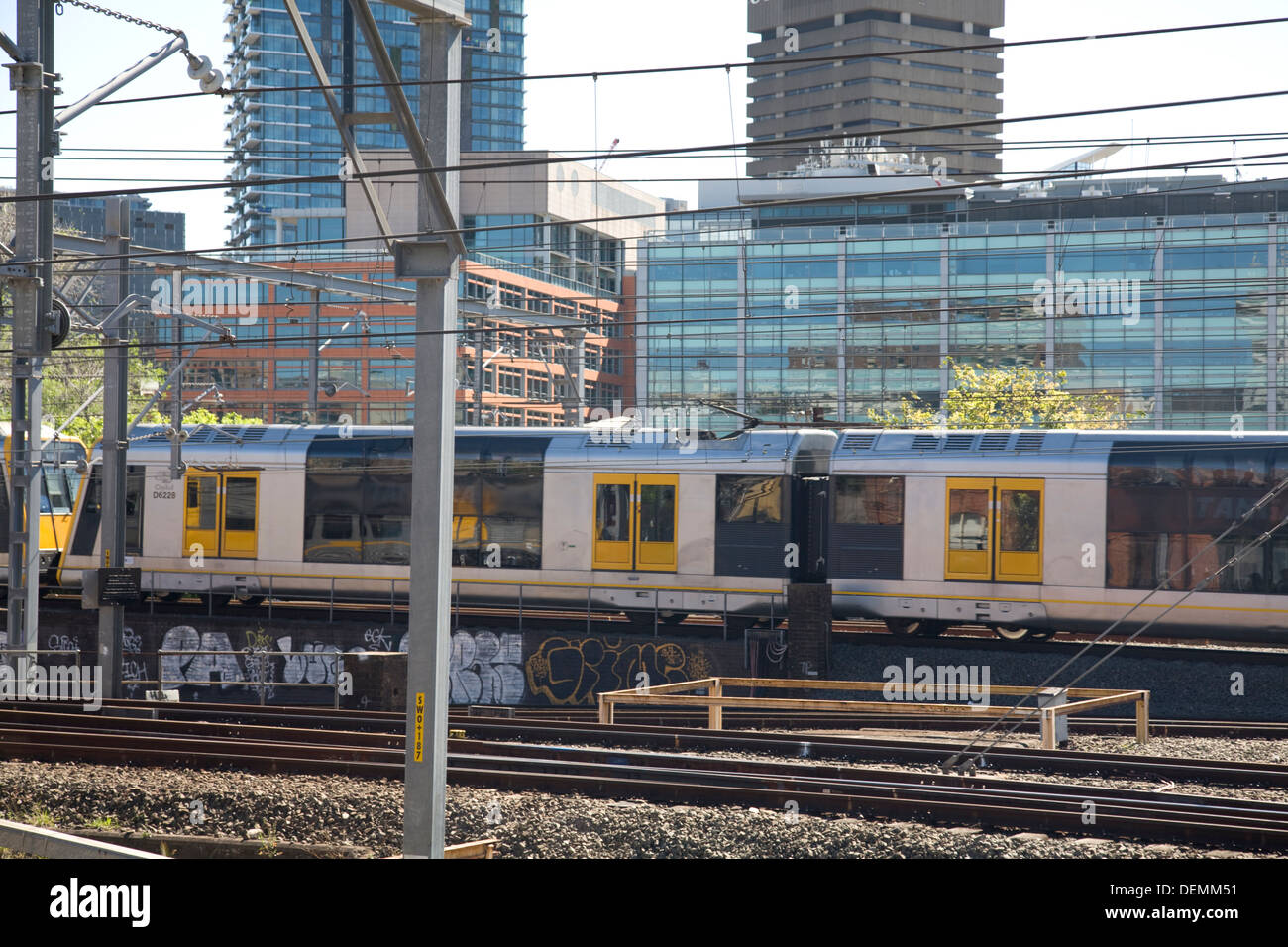 sydney train approaching central station in sydney city centre Stock ...