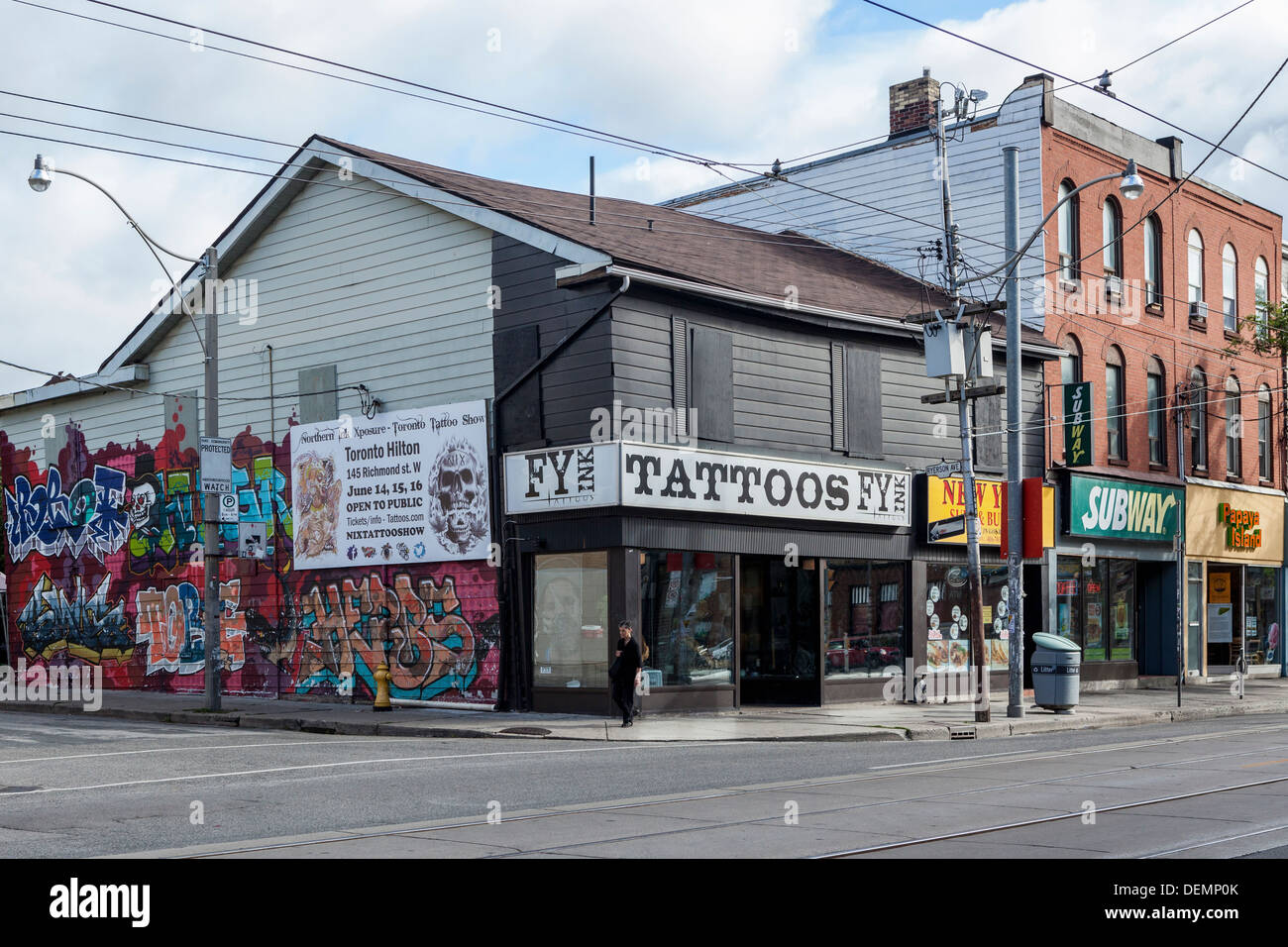 FY Ink Tattoos - Graffiti covered exterior of a tattoo parlour - Queen ...