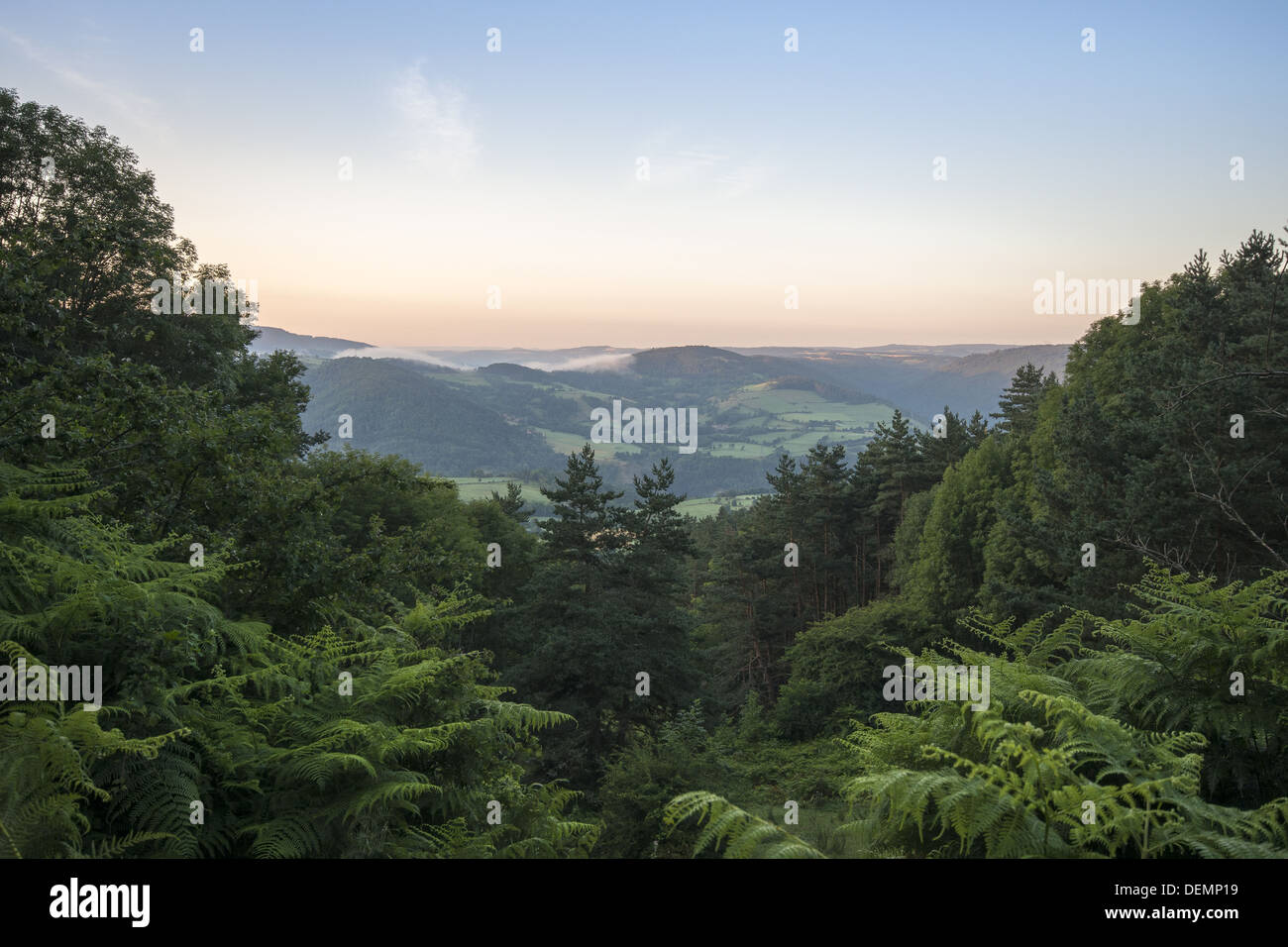 Sun rising over the French countryside on the GR65 walking route, The ...