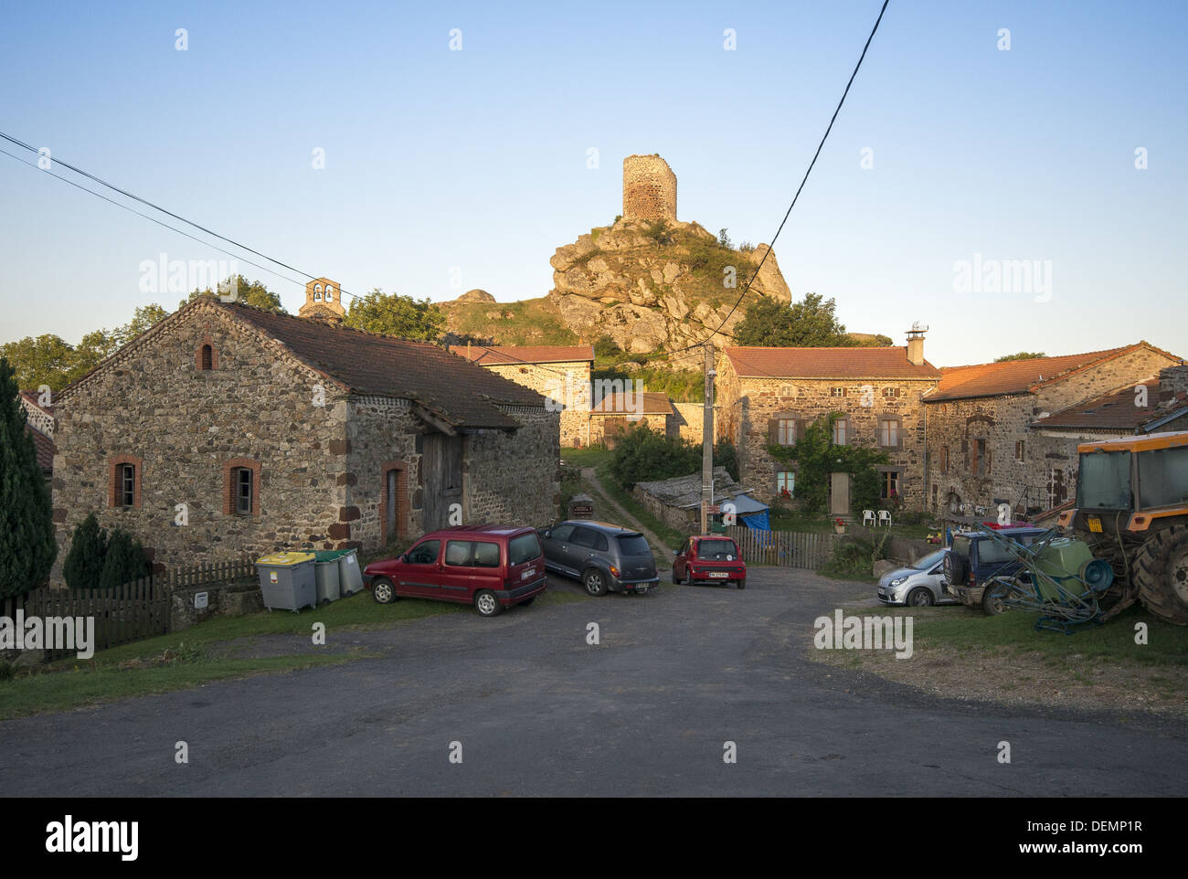 The rural village of Rochegude on the GR65 walking route in France. The ...