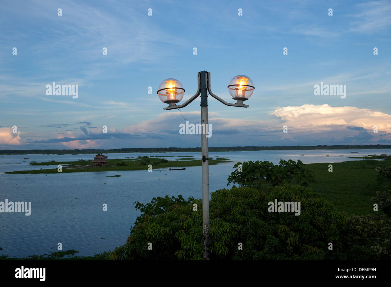 Amazon River View from the boardwalk to the city of Iquitos Stock Photo ...