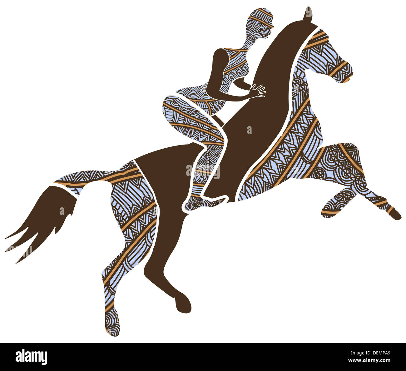 bold rider sits on horseback in the ethnic style! Stock Photo - Alamy