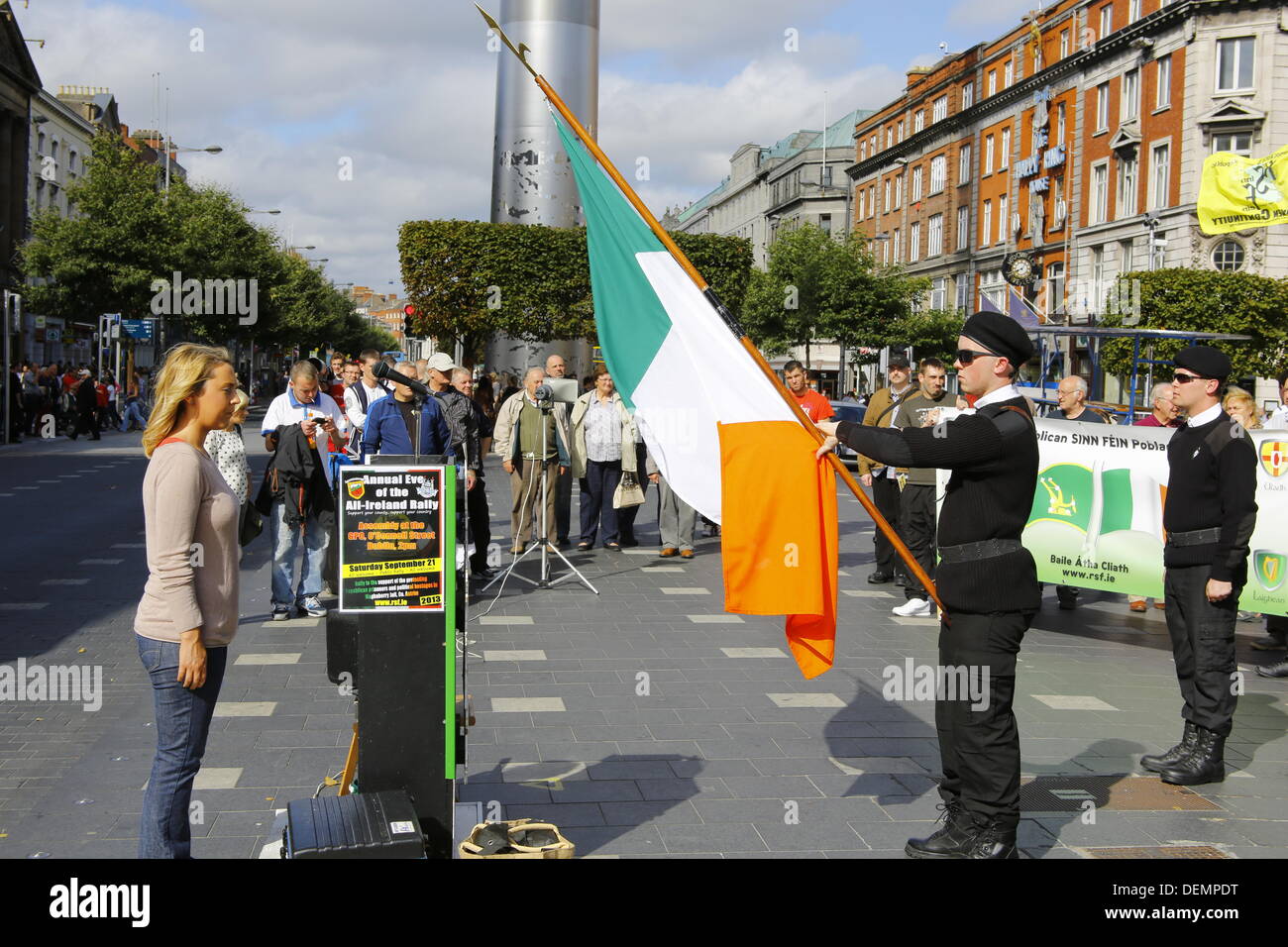 Dublin, Ireland. 21st September 2013. A member of the Republican Sinn ...