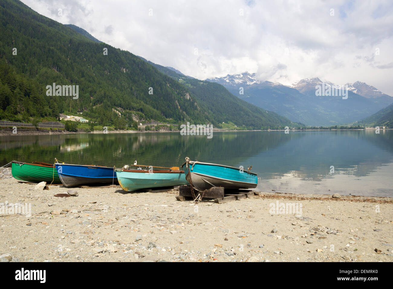 Lago di Poschiavo is a natural lake in the Poschiavo valley in the ...