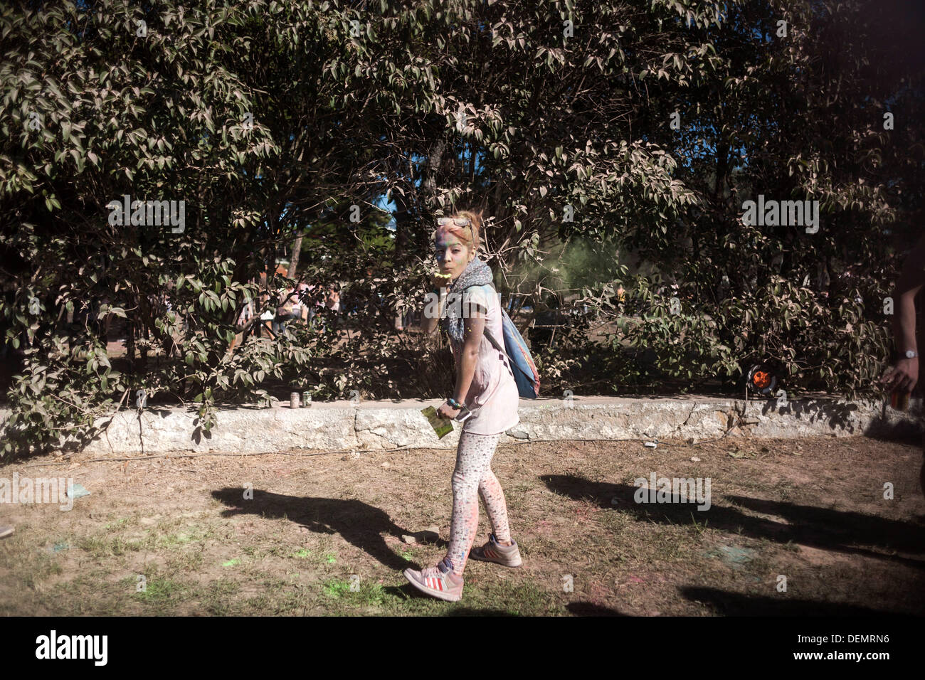 Thessaloniki, Greece . 21st Sep, 2013. Holi Festival of Colours is ...