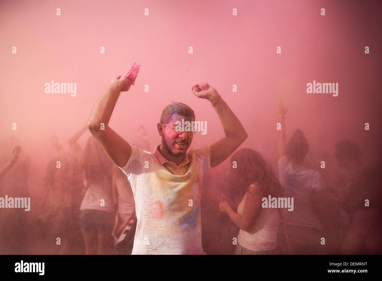 Thessaloniki, Greece . 21st Sep, 2013. Holi Festival of Colours is ...