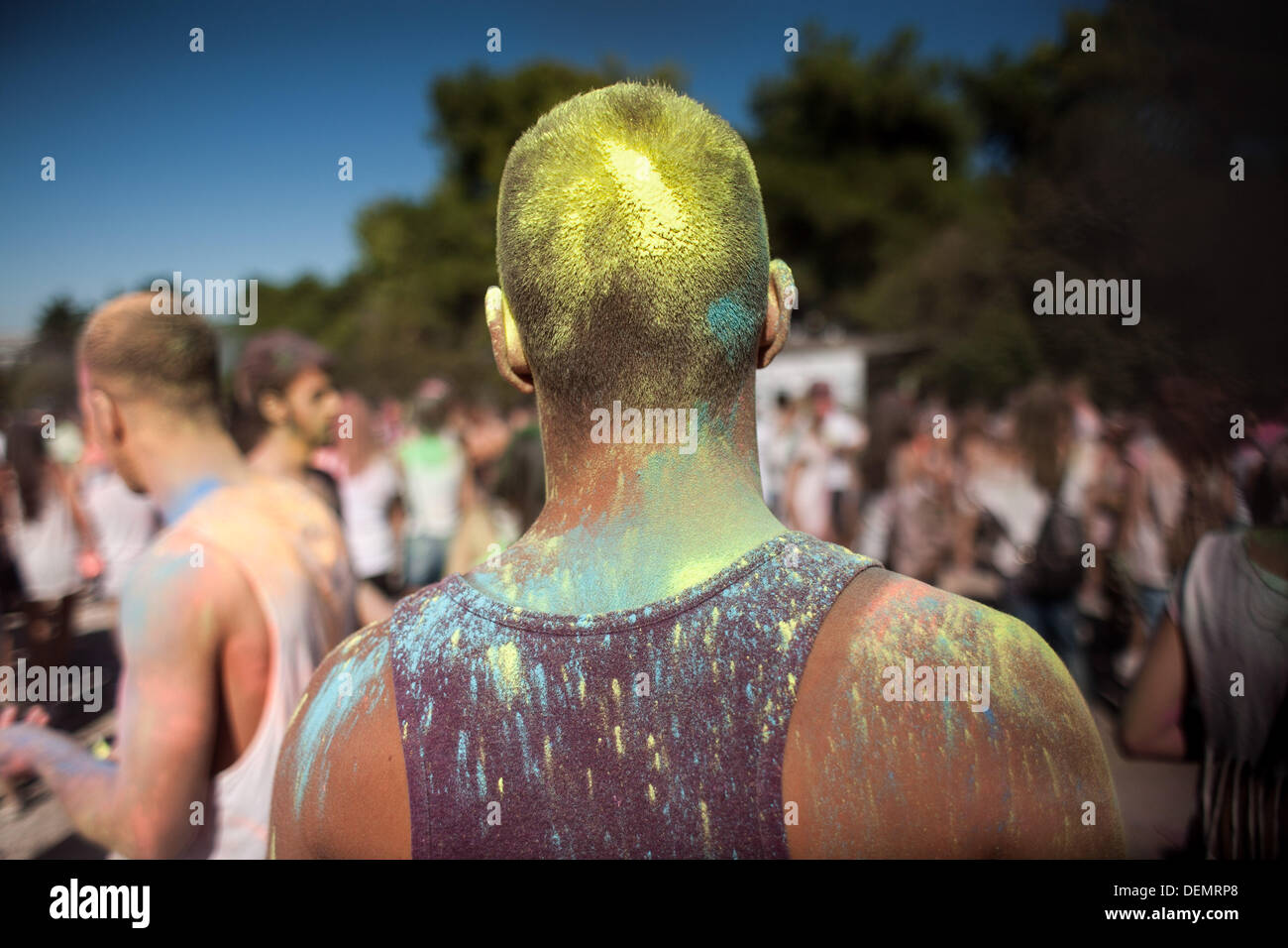 Thessaloniki, Greece . 21st Sep, 2013. Holi Festival of Colours is ...