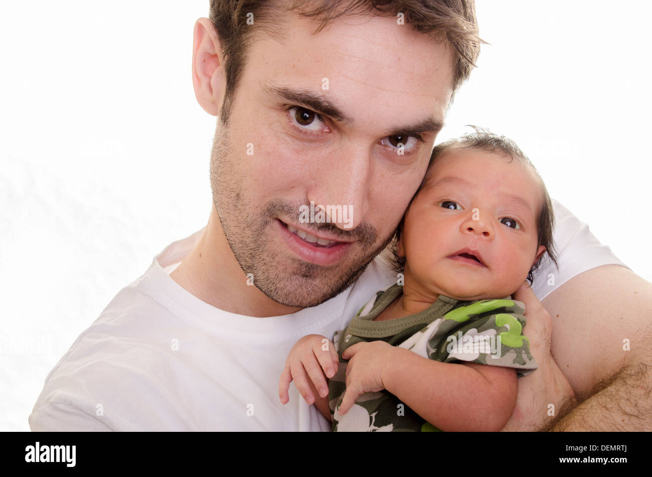 Dad and newborn baby Stock Photo - Alamy