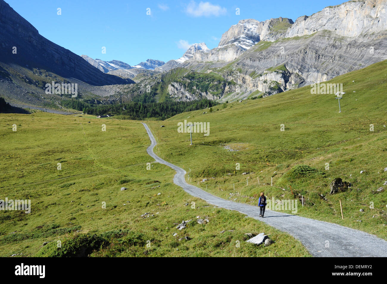 Gemmi Pass high mountain route through the Bernese Oberland from ...