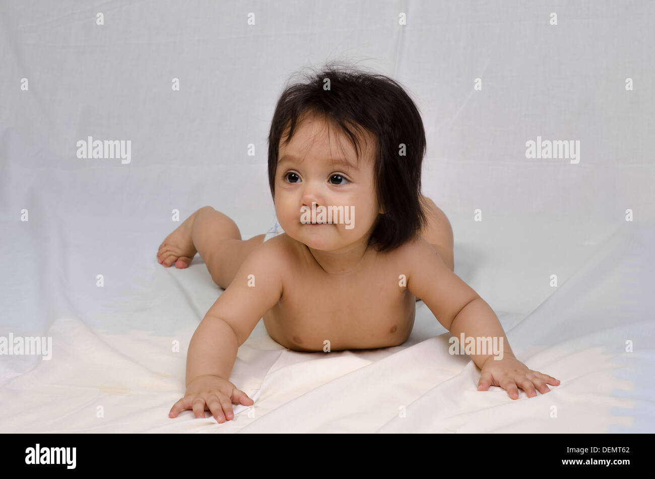 Baby long hair Stock Photo - Alamy