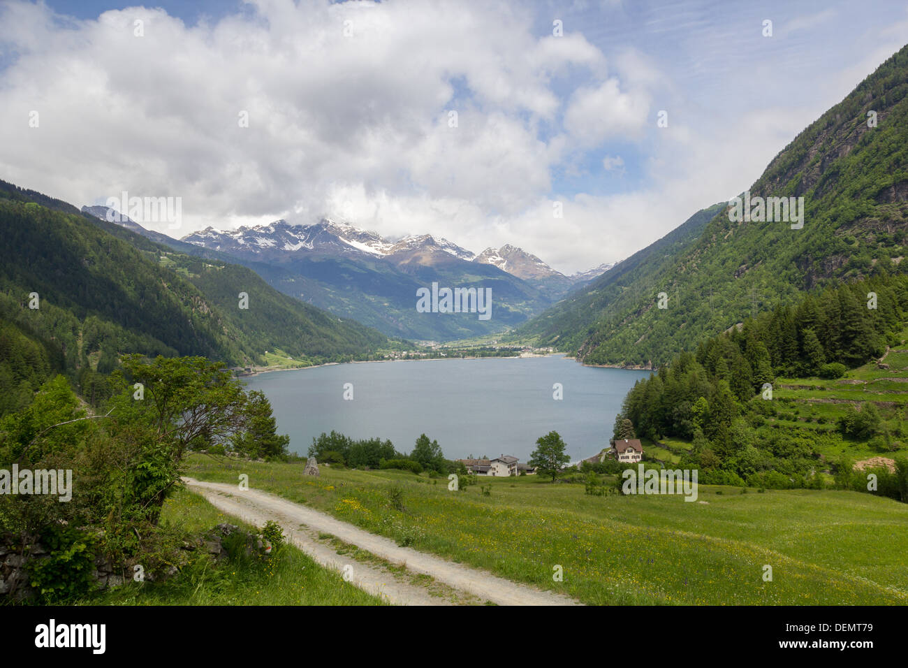 Lago di Poschiavo is a natural lake in the Poschiavo valley in the ...