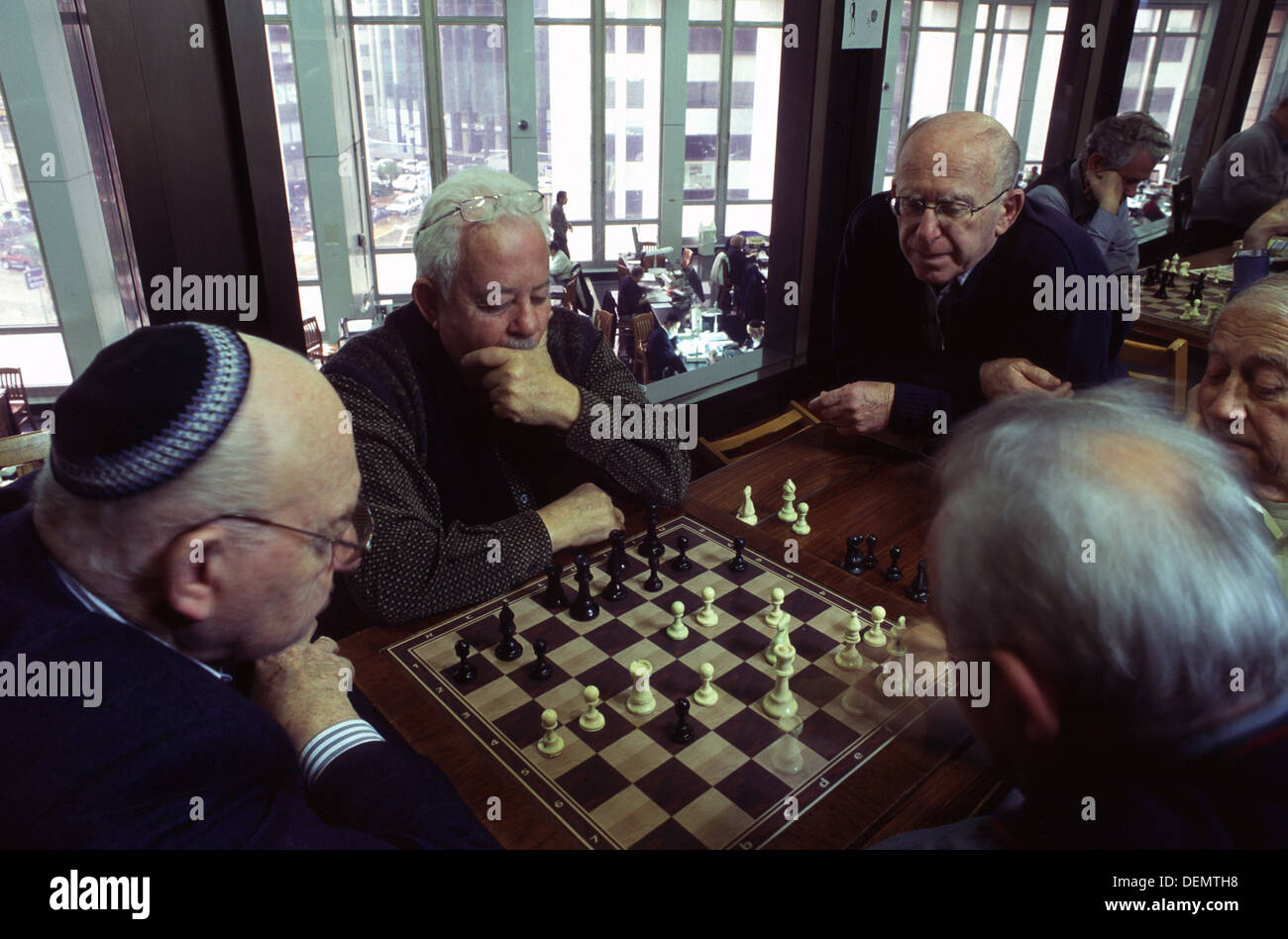 Diamond trades and merchants playing chess game at the diamond exchange ...