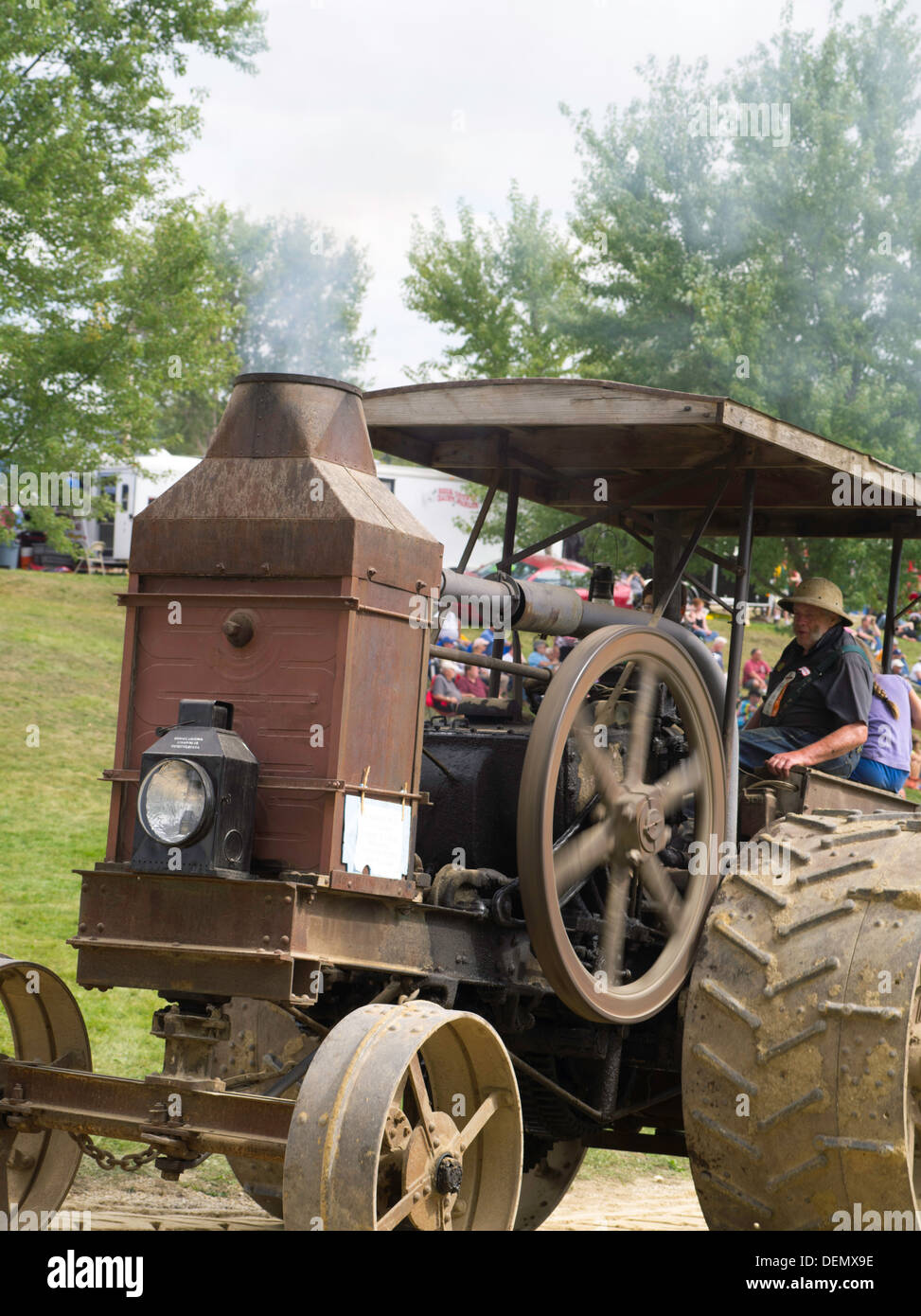 Antique steam tractors (Rumley) are on display the Rock River ...
