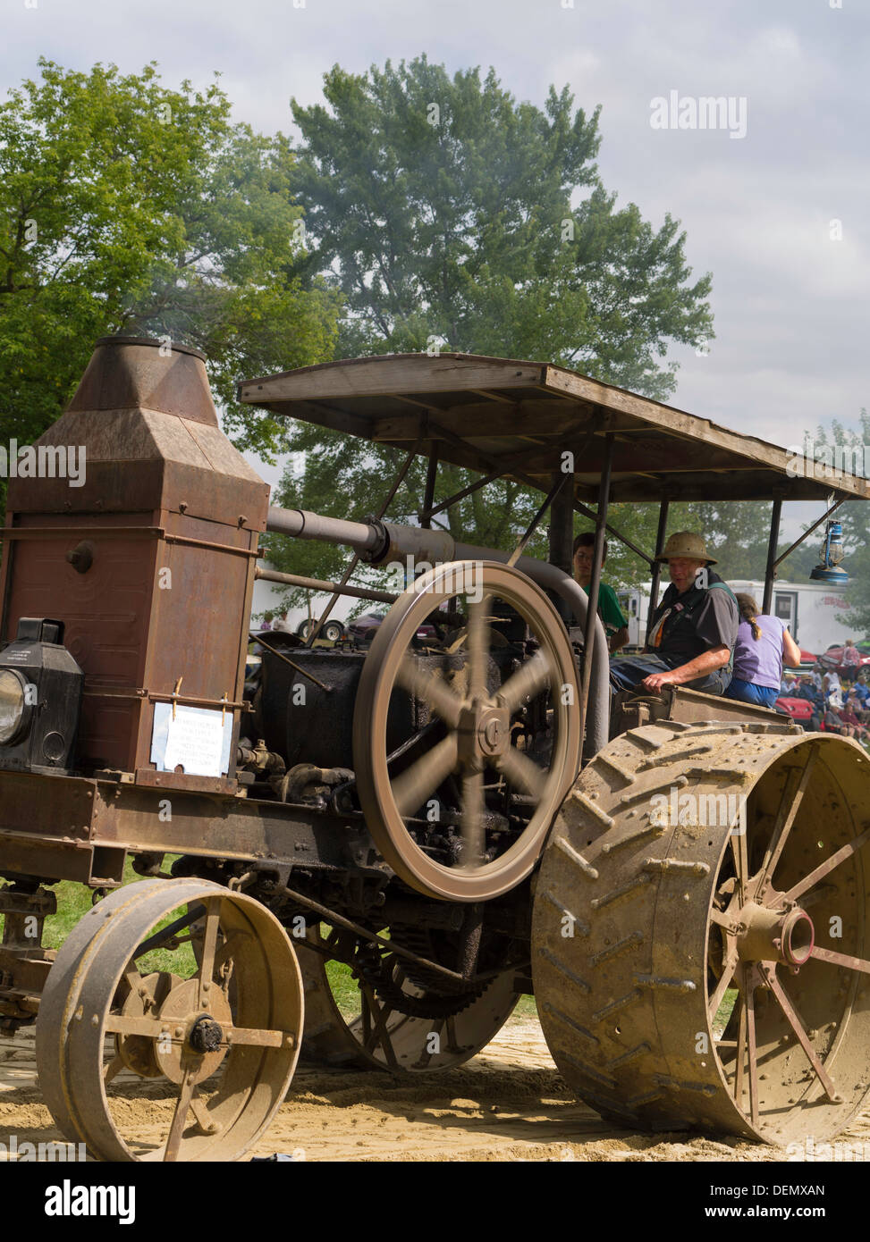 Antique steam tractors (Rumley) are on display the Rock River ...
