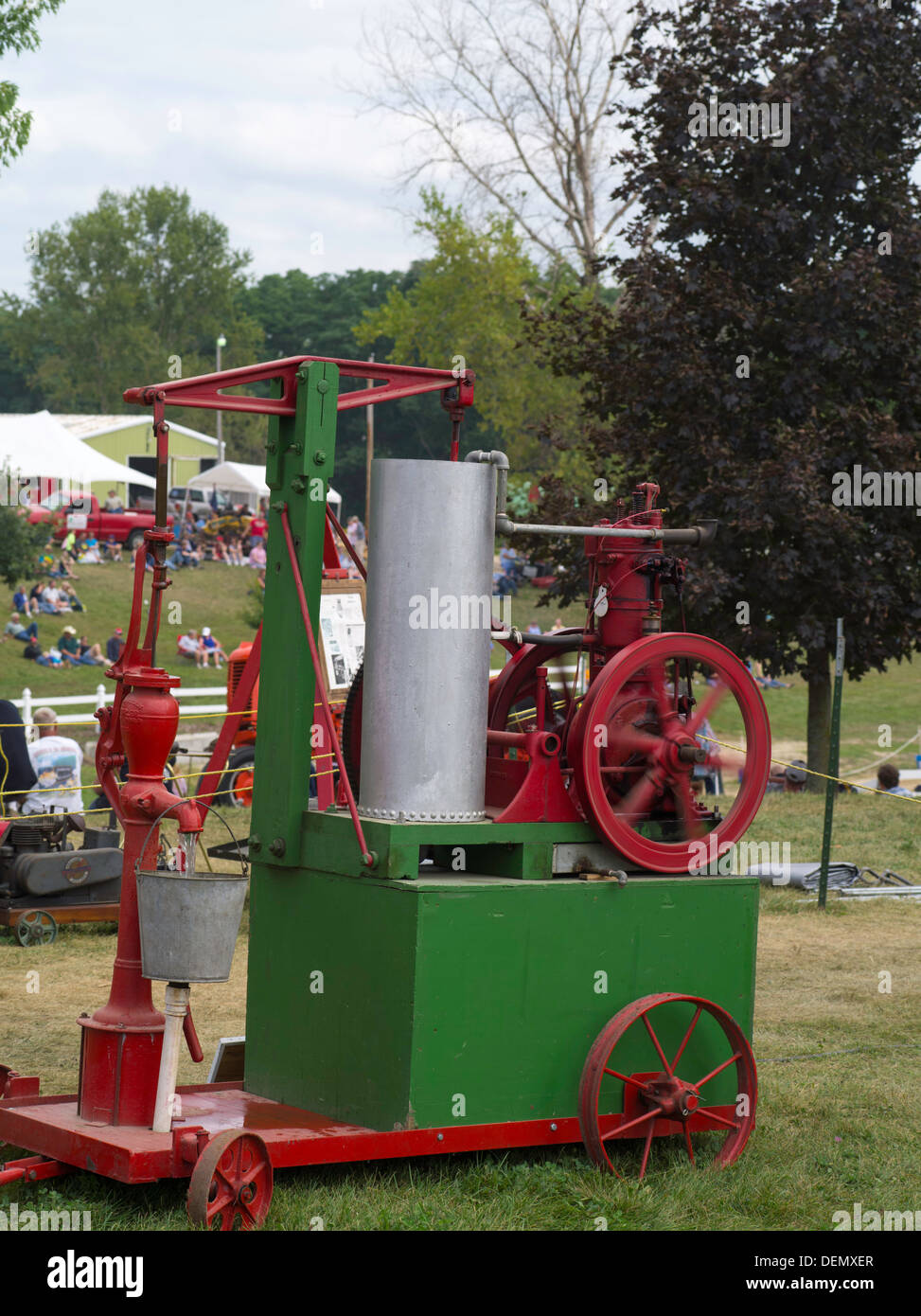 Antique steam tractors (steam water pump) are on display the Rock River ...