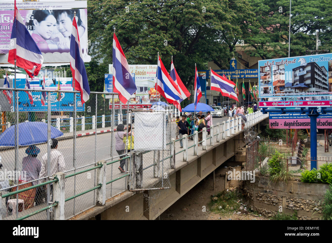 The border between Thailand and Myanmar at Mae Sai Thailand Stock Photo ...